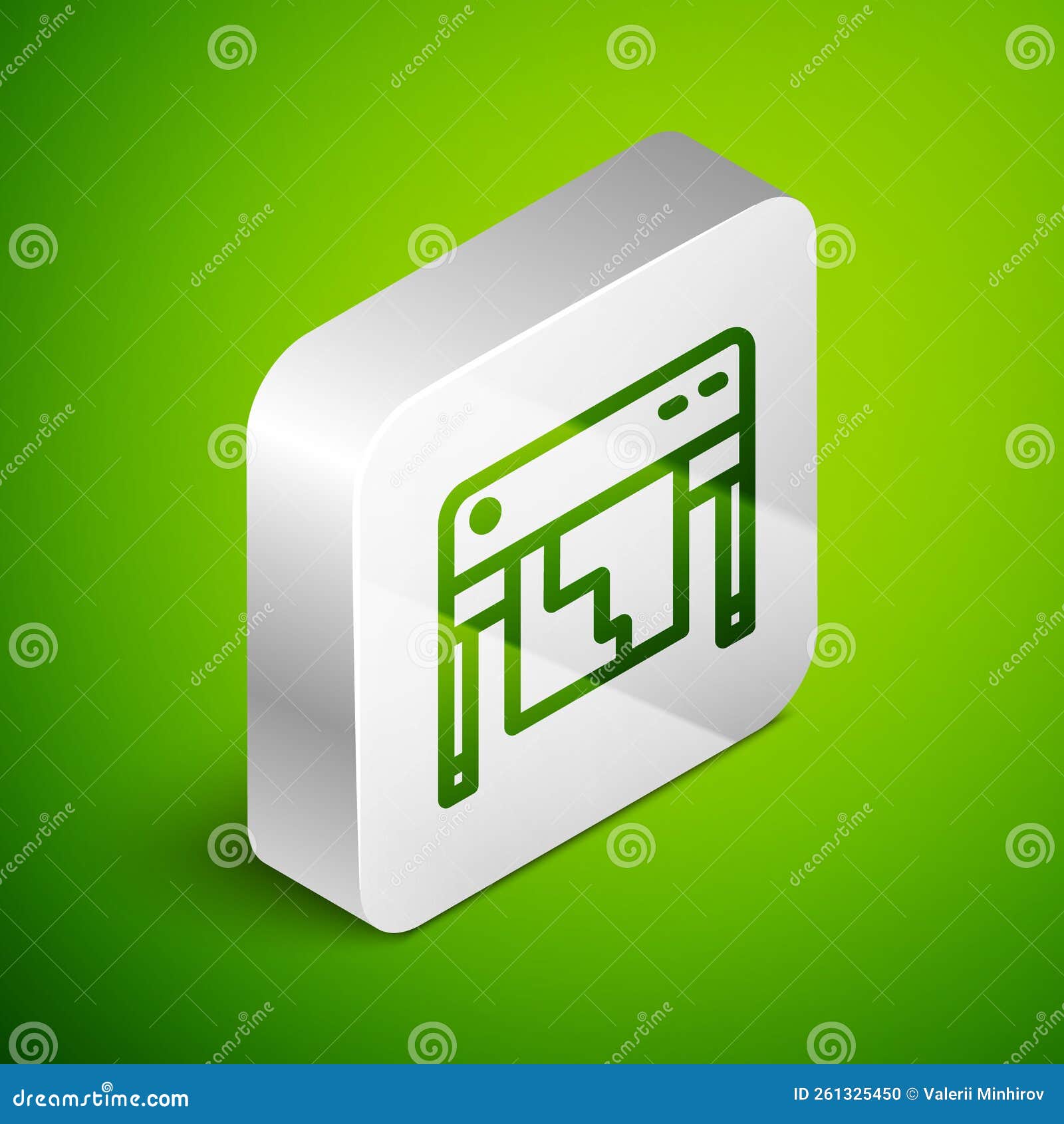 Isometric Line Plotter Icon Isolated on Green Background. Large Format ...