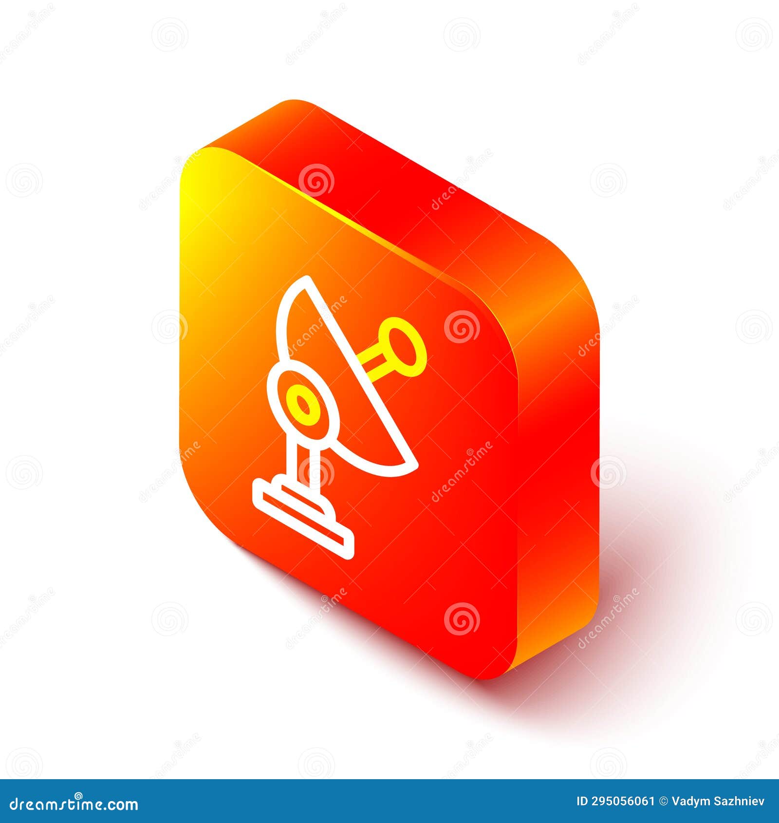 Isometric Line Radar Icon Isolated on White Background. Search System ...