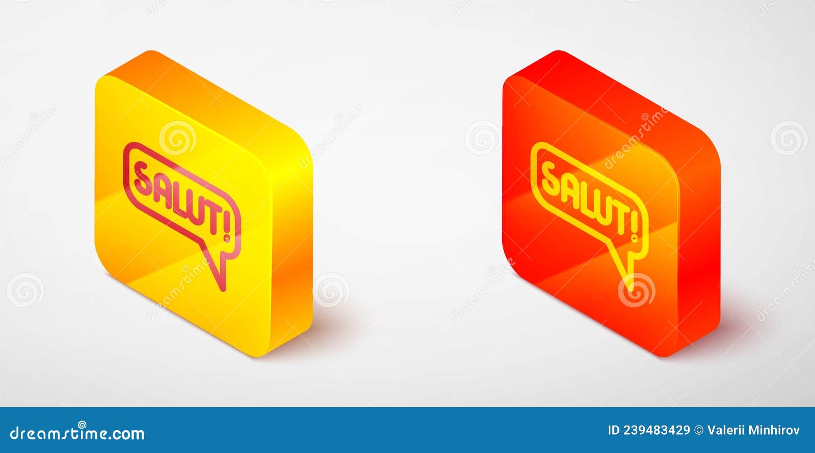 Isometric Line Salut In Different Languages Icon Isolated On Grey ...