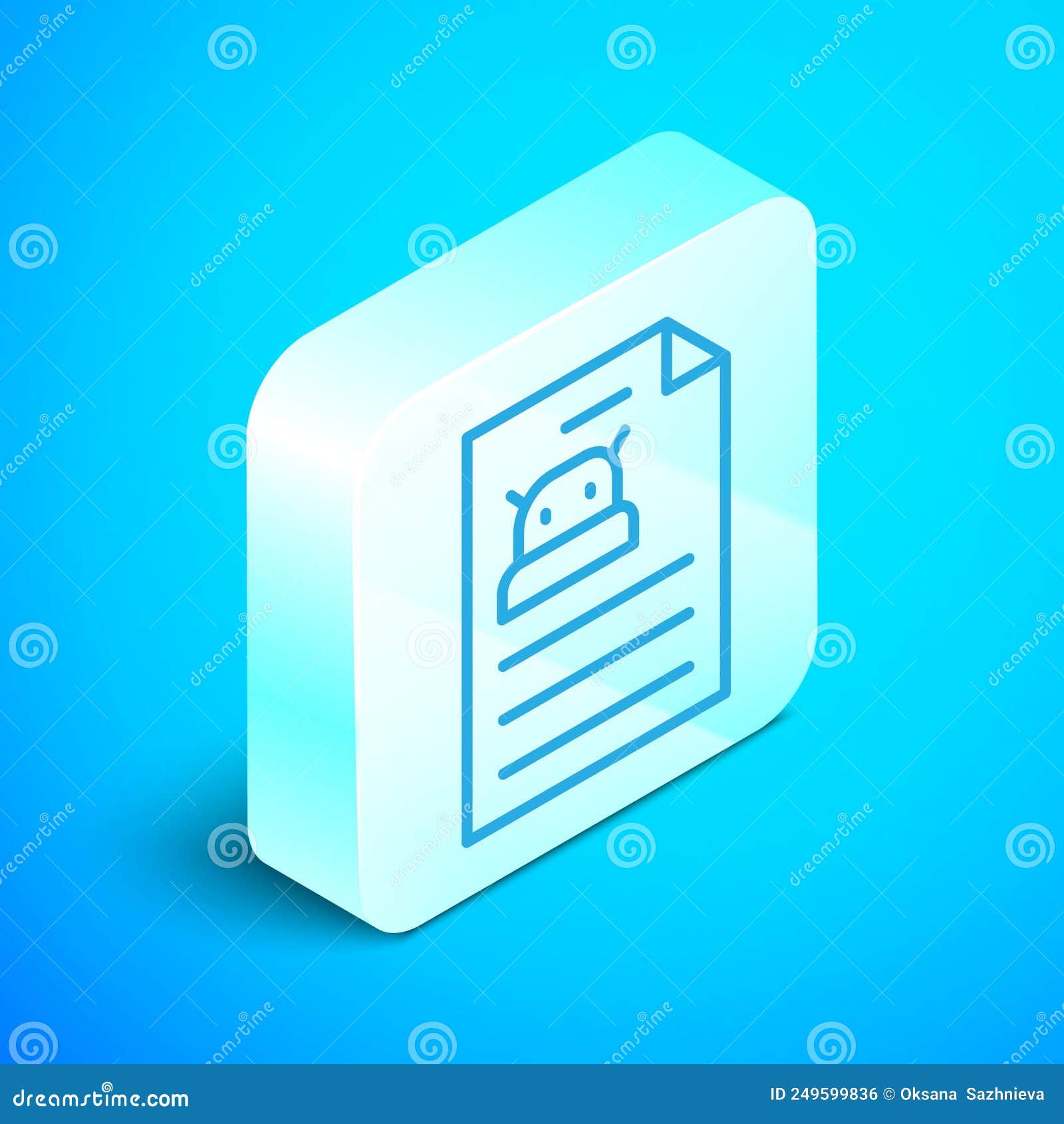 Isometric Line Technical Specification Icon Isolated on Blue Background ...