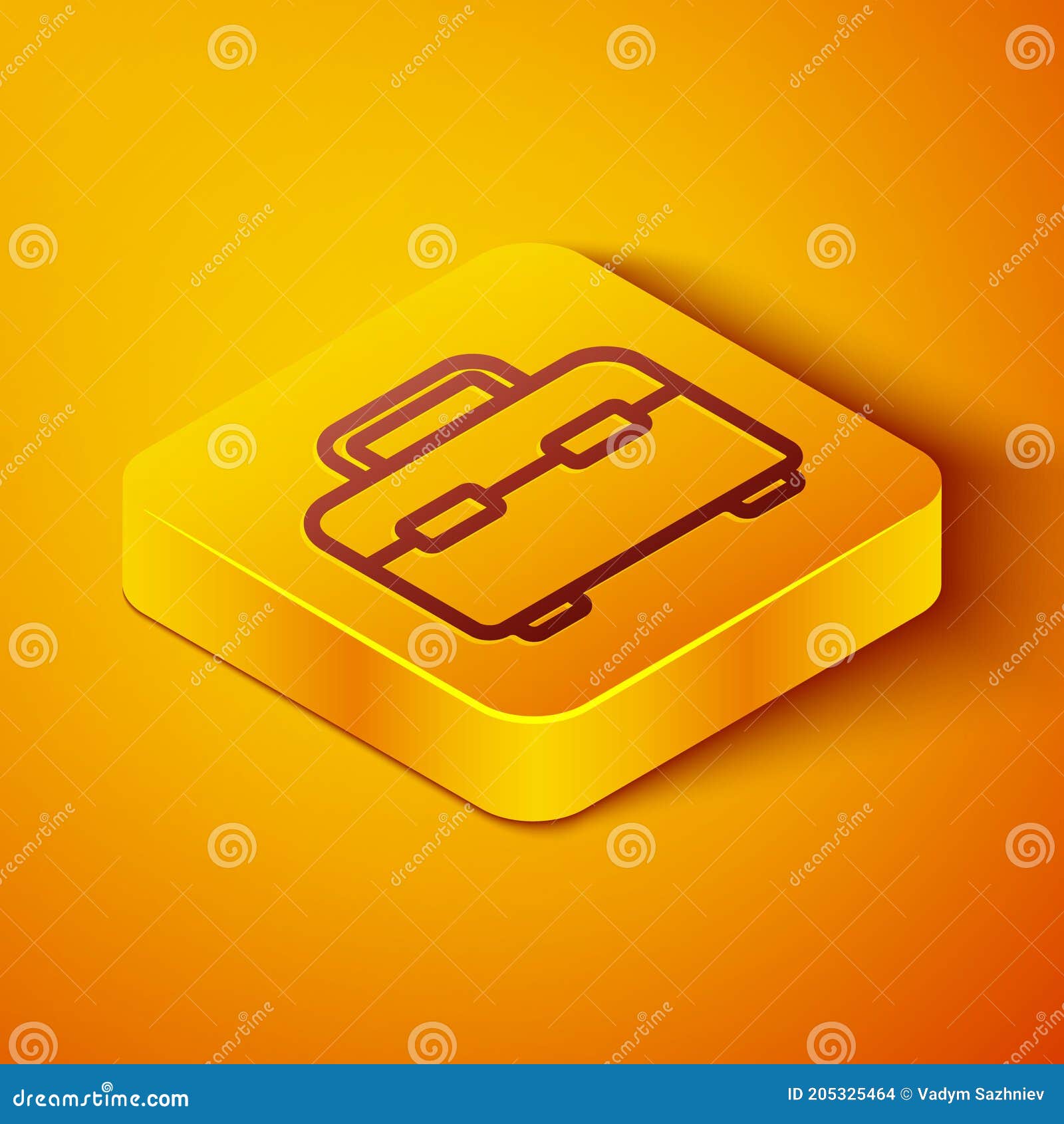 Isometric Line Toolbox Icon Isolated on Orange Background. Tool Box ...