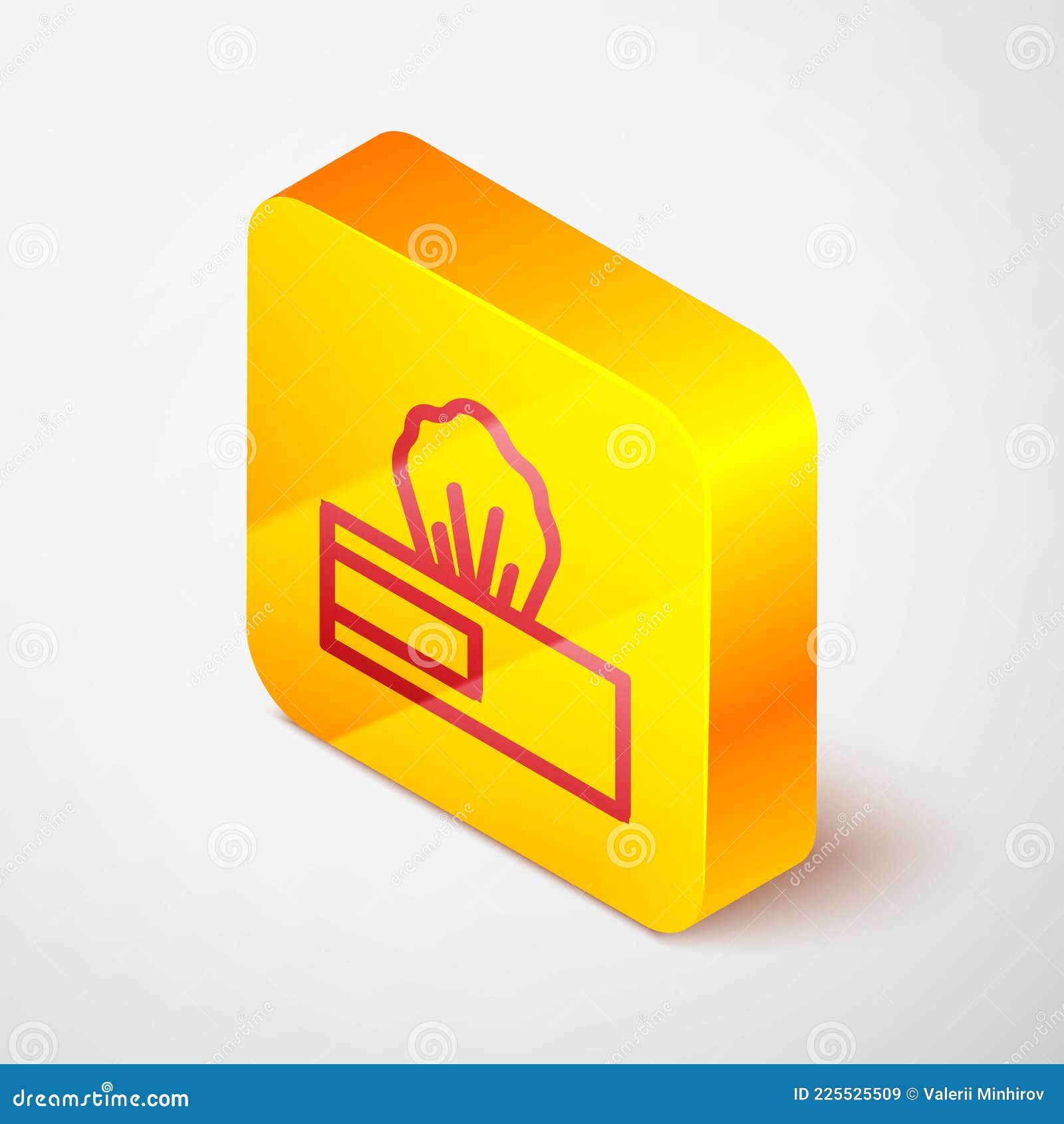 Isometric Line Wet Wipe Pack Icon Isolated on Grey Background. Yellow ...