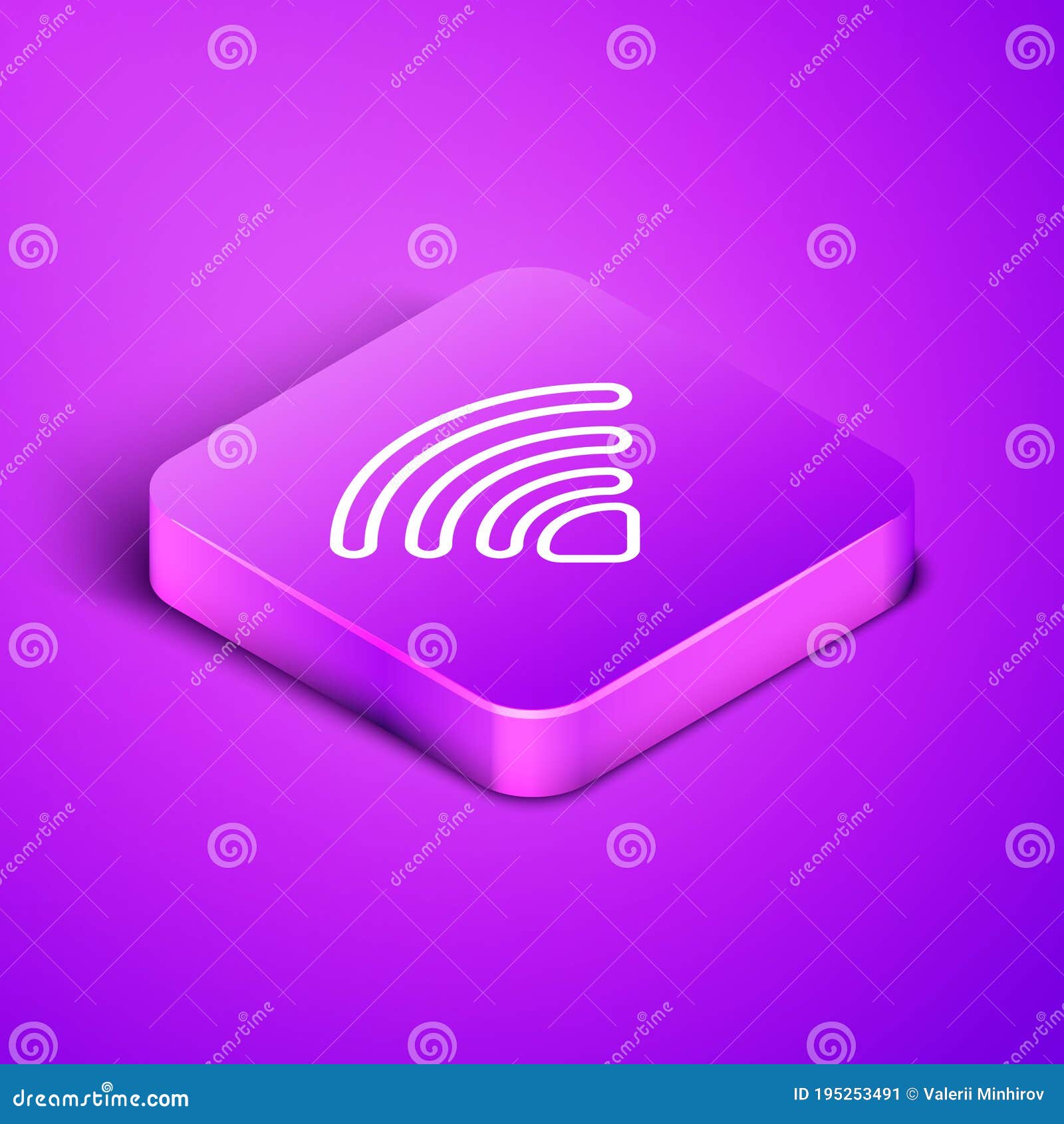 Isometric Line Wi-Fi Wireless Internet Network Symbol Icon Isolated On ...