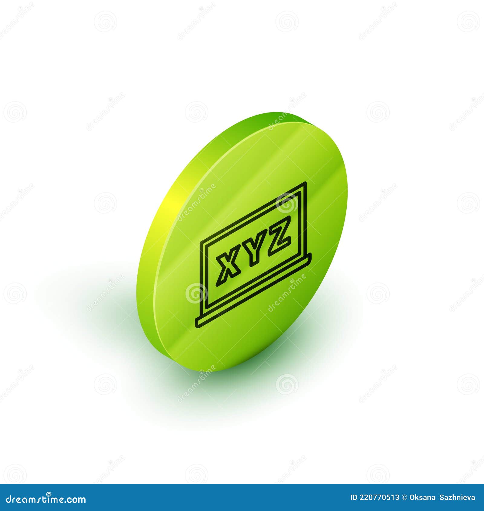 Isometric Line XYZ Coordinate System on Chalkboard Icon Isolated on ...