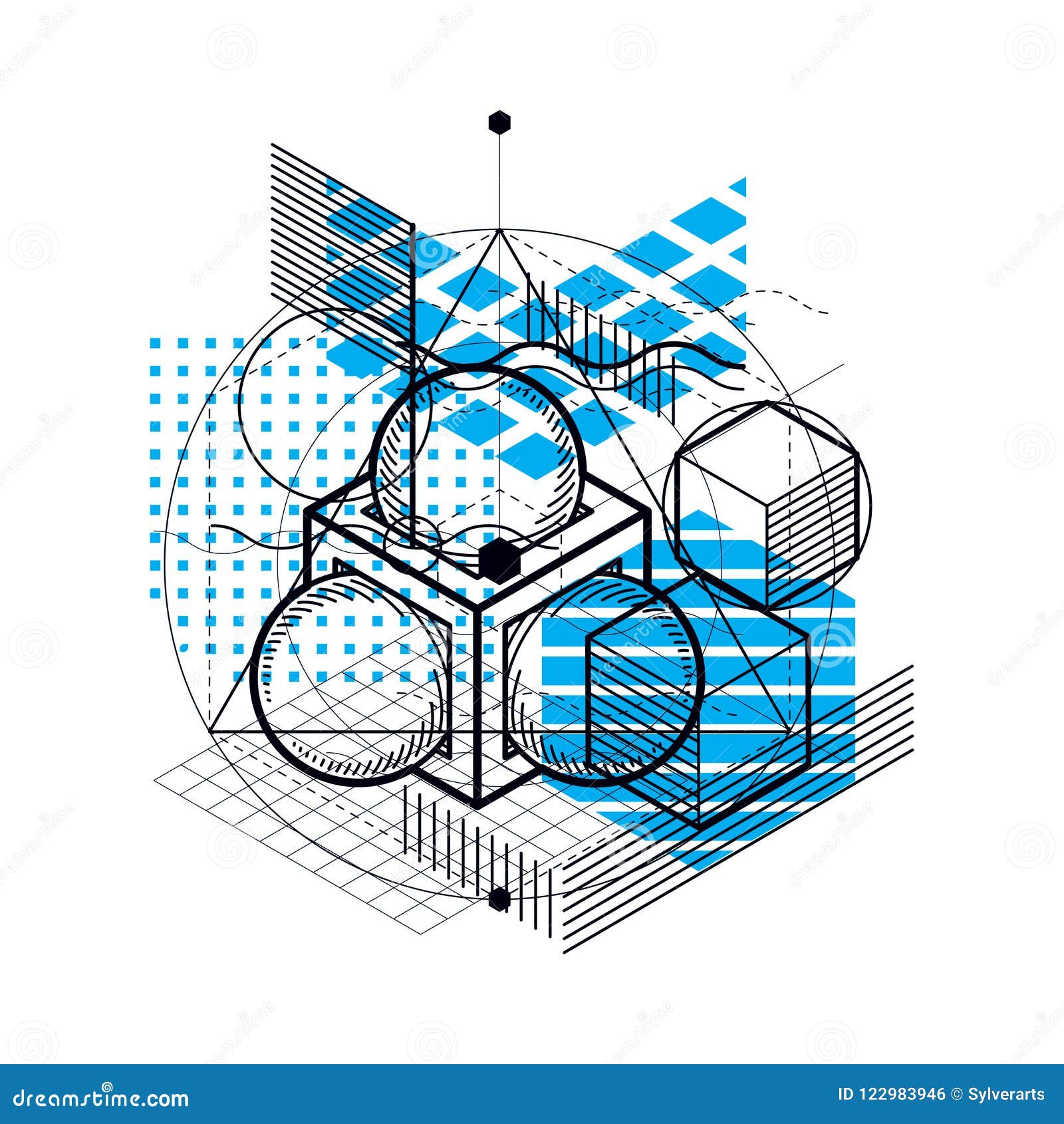 Isometric Linear Abstract Vector Background, Lined Abstraction. Stock ...