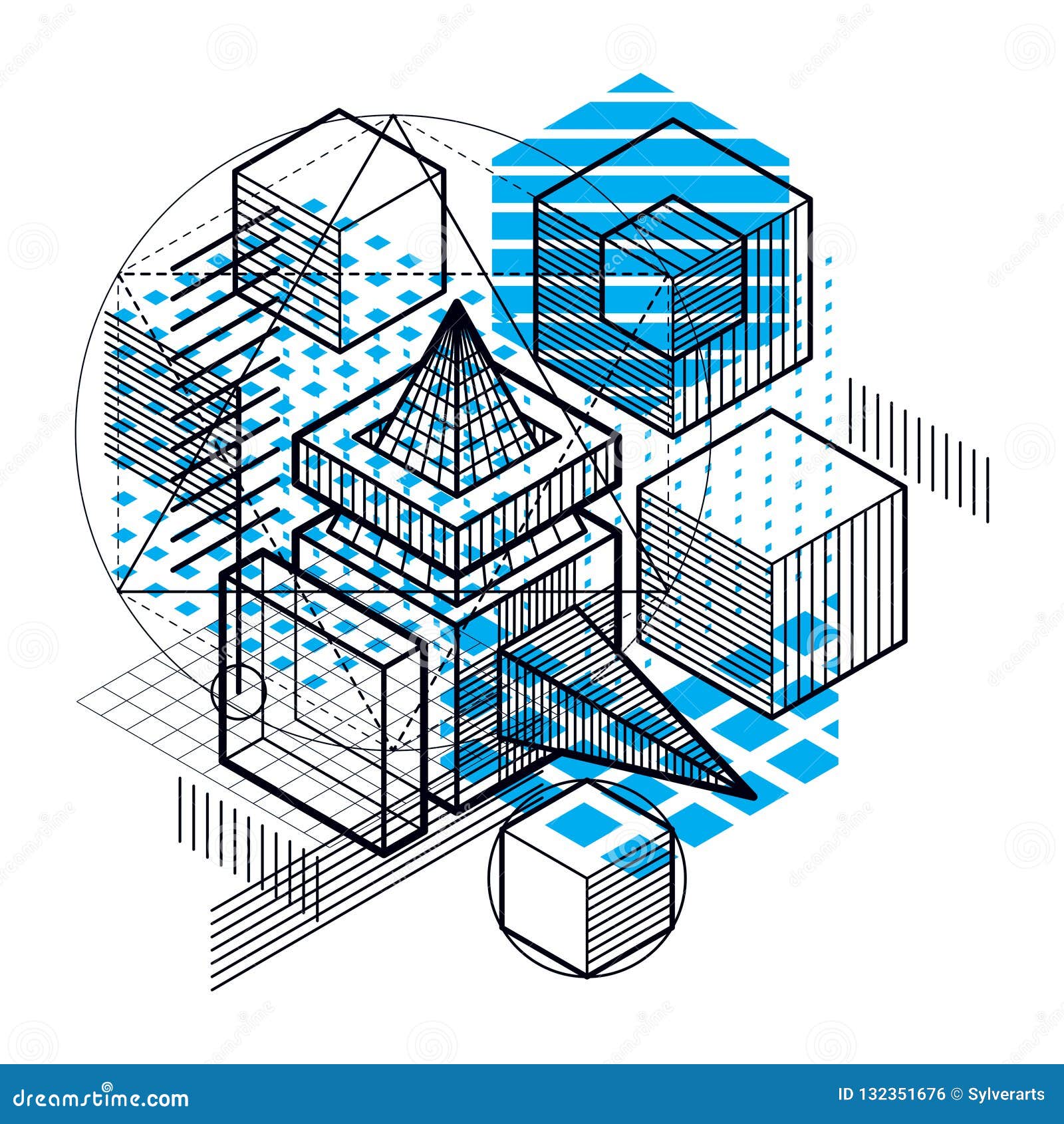 Isometric Linear Abstract Vector Background, Lined Abstraction Stock ...