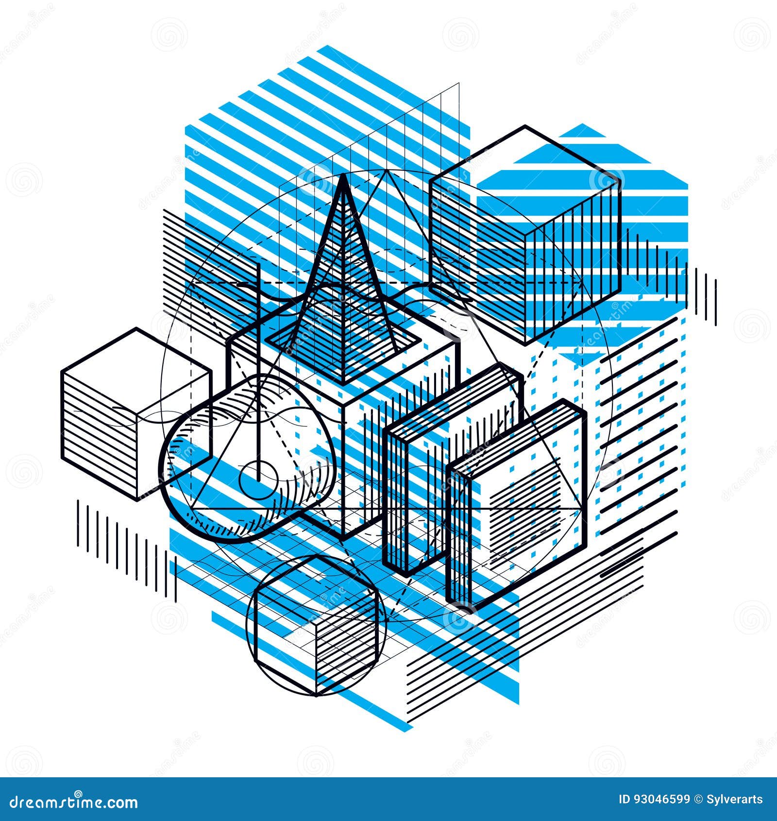 Isometric Linear Abstract Vector Background, Lined Abstraction. Stock ...