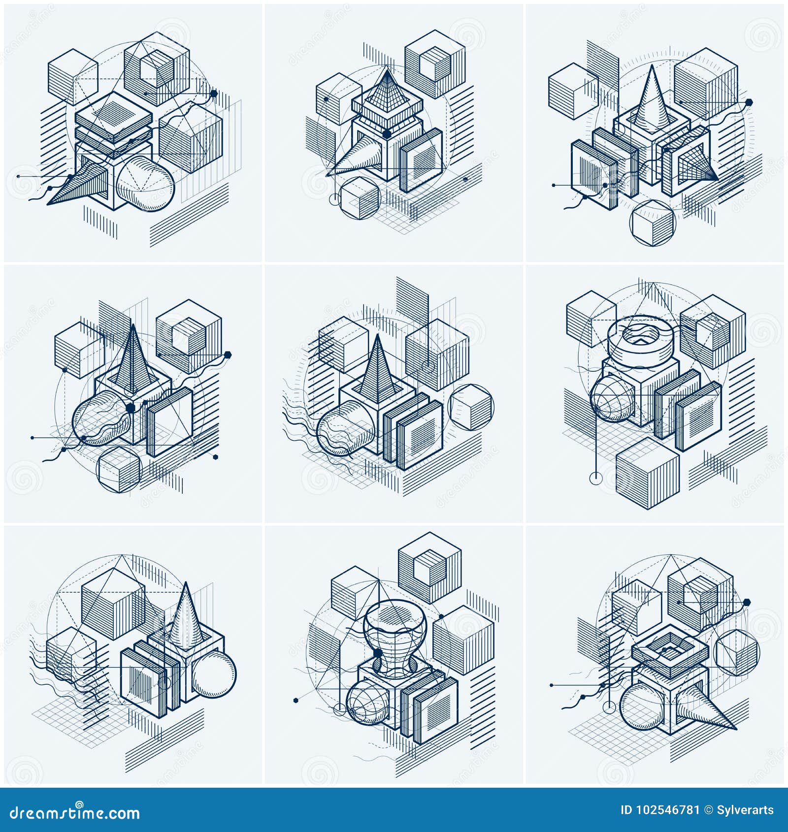 Isometric Linear Abstract Vector Backgrounds, Lined Abstractions Stock ...