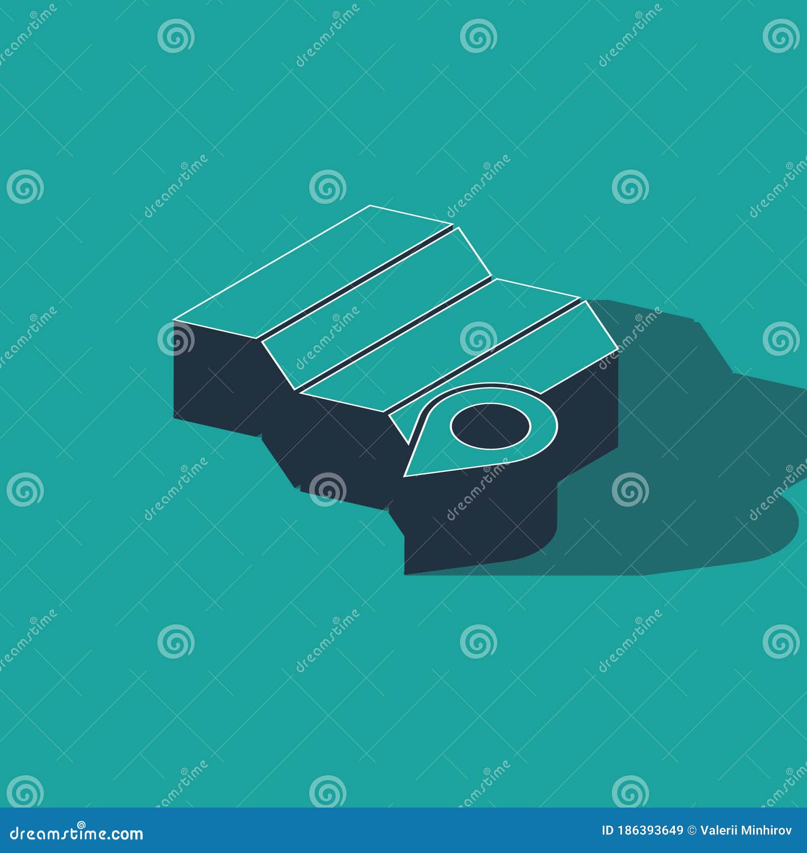 Isometric Location of the Forest on a Map Icon Isolated on Green ...