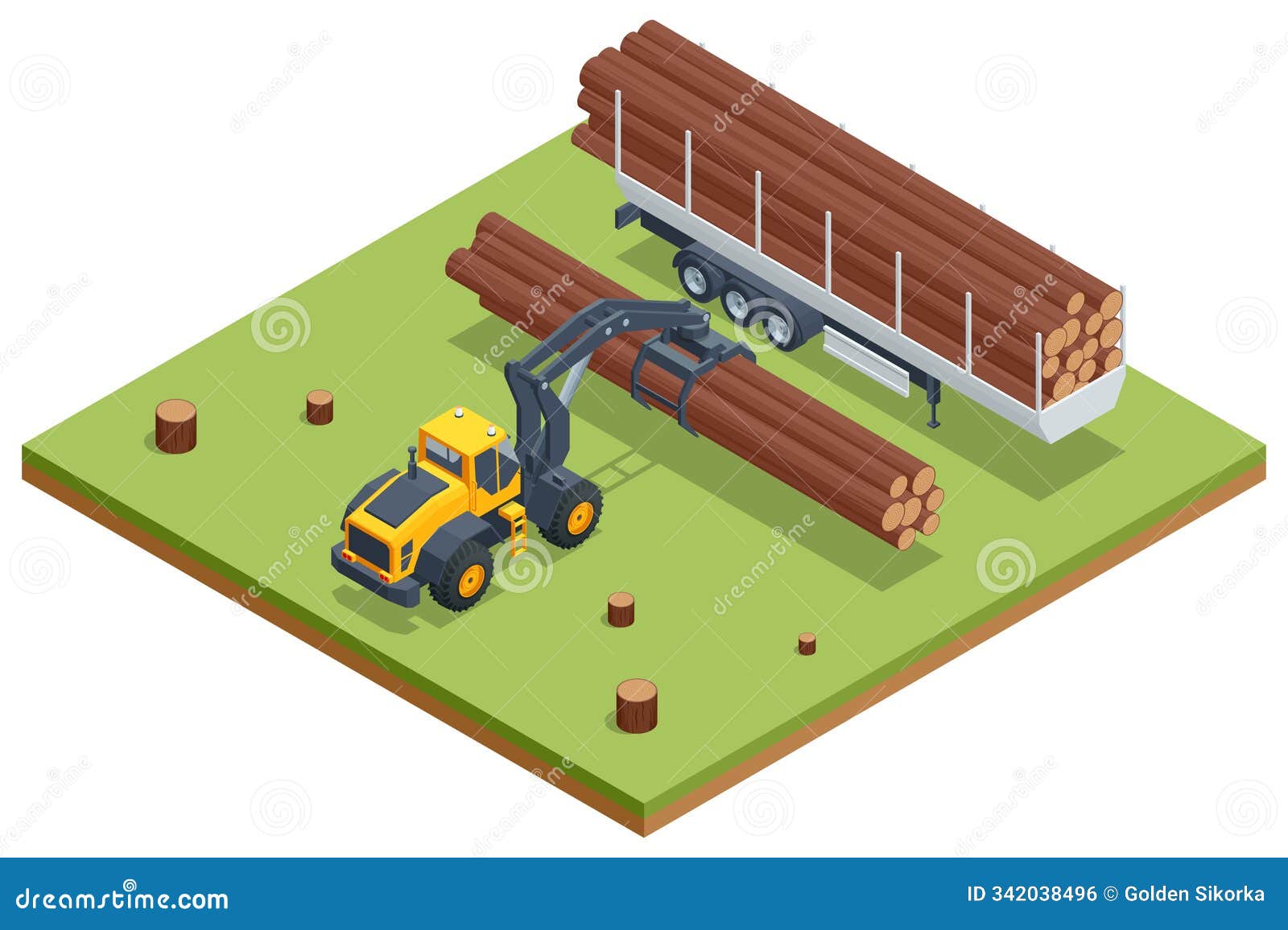 Isometric Log Loader. Loading Equipment for Logging. Log Loader for ...