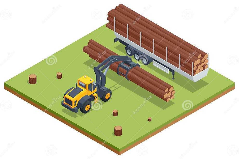 Isometric Log Loader. Loading Equipment for Logging. Log Loader for ...