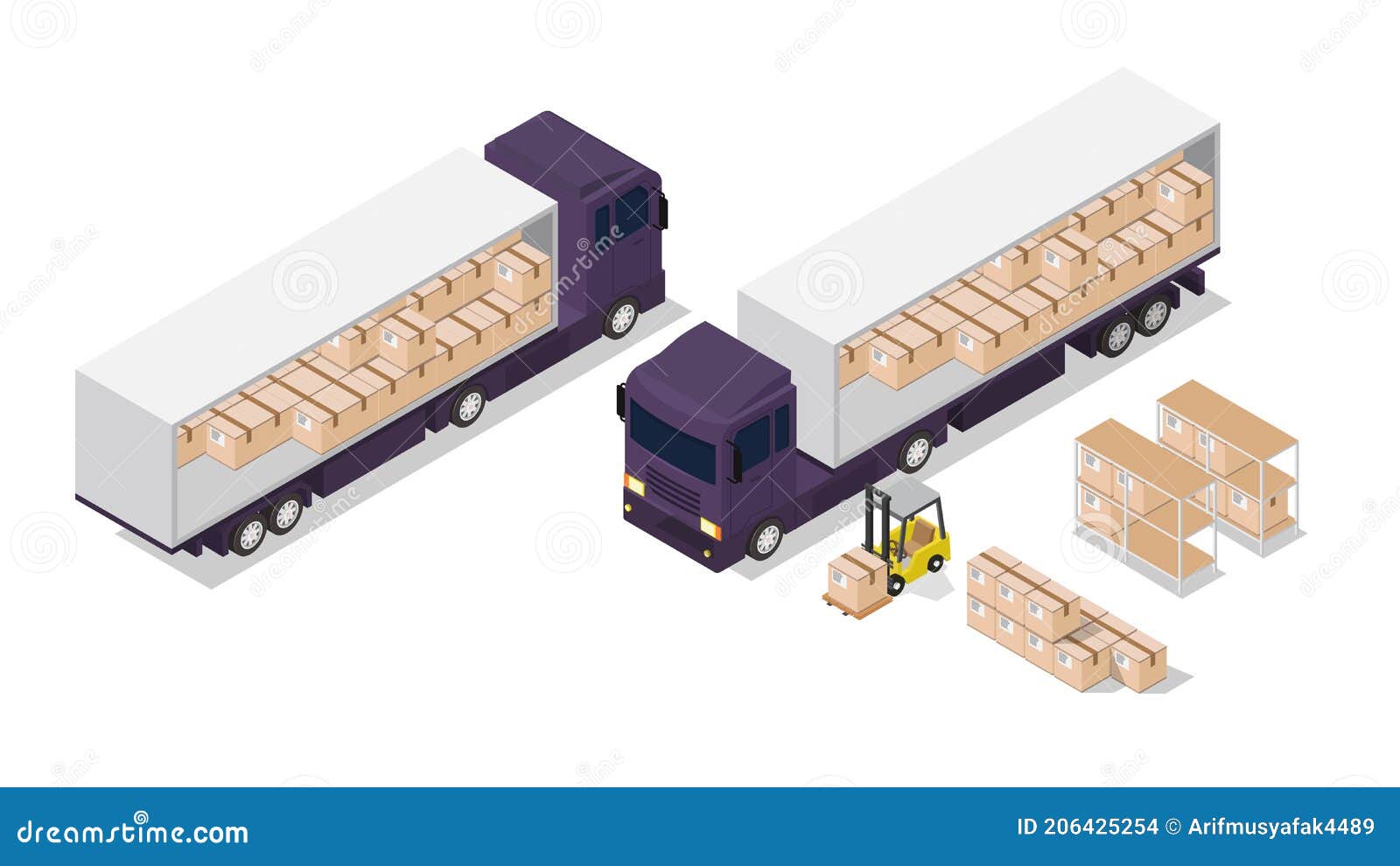 Isometric Logistic Composition Stock Vector - Illustration of depot ...