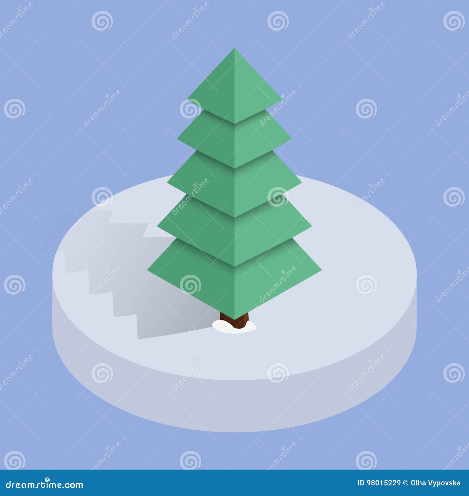 Isometric Low Poly Christmas Tree. Vector Flat 3d Design or Infographic ...