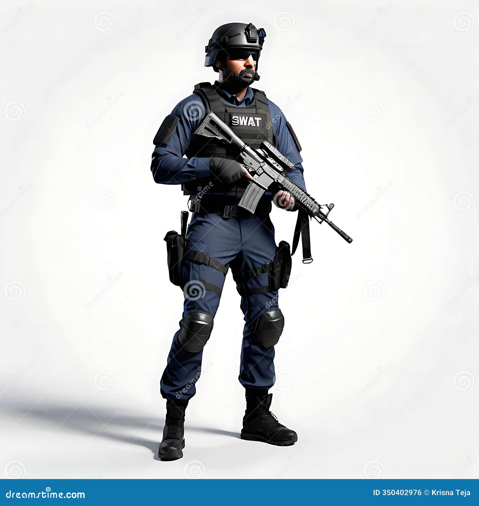 Isometric Low Poly SWAT on White Background Stock Illustration ...