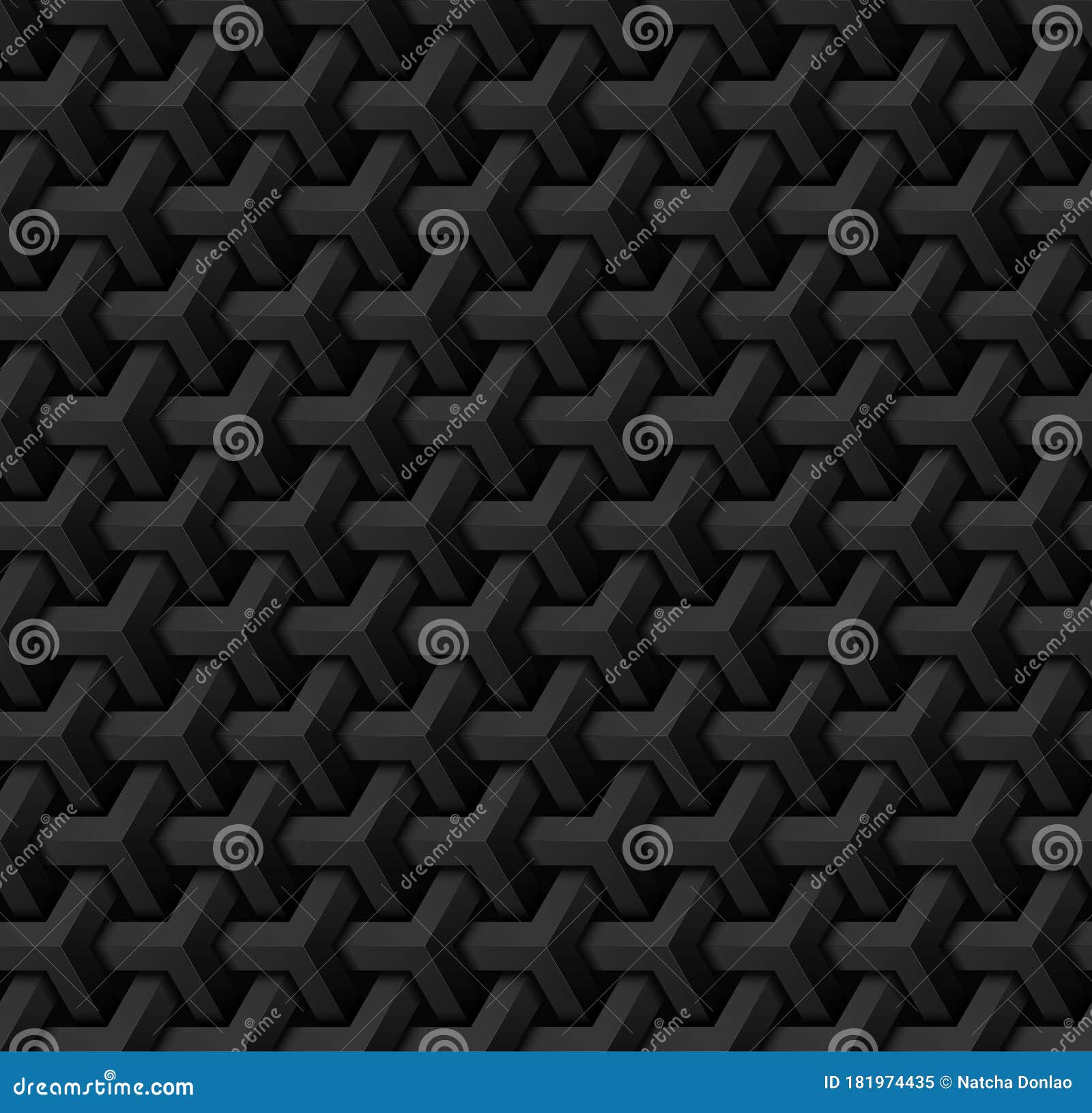 Isometric Luxury Black Geometric Shape Seamless Pattern Background ...