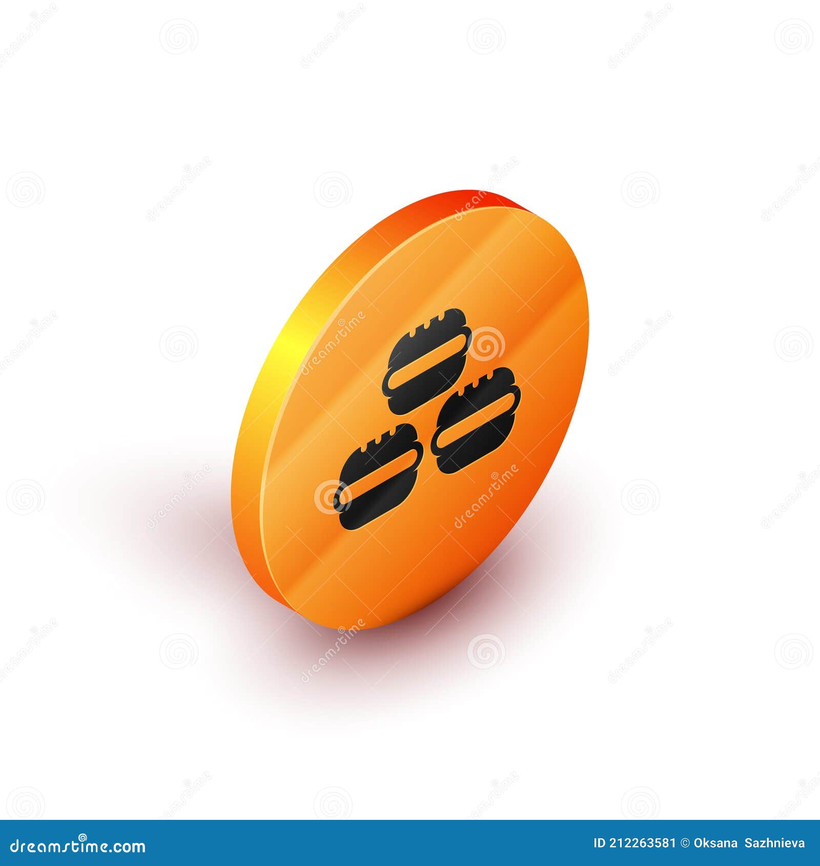 Isometric Macaron Cookie Icon Isolated on White Background. Macaroon ...