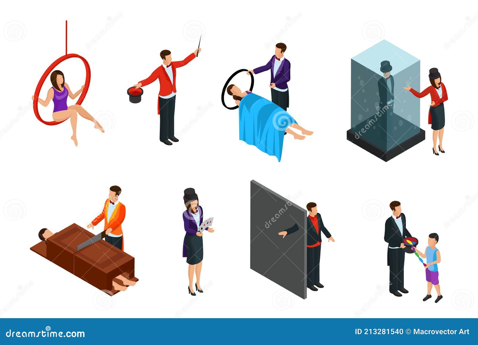 Isometric Magic Wizard And Witch Characters, Witchcraft Magician And ...