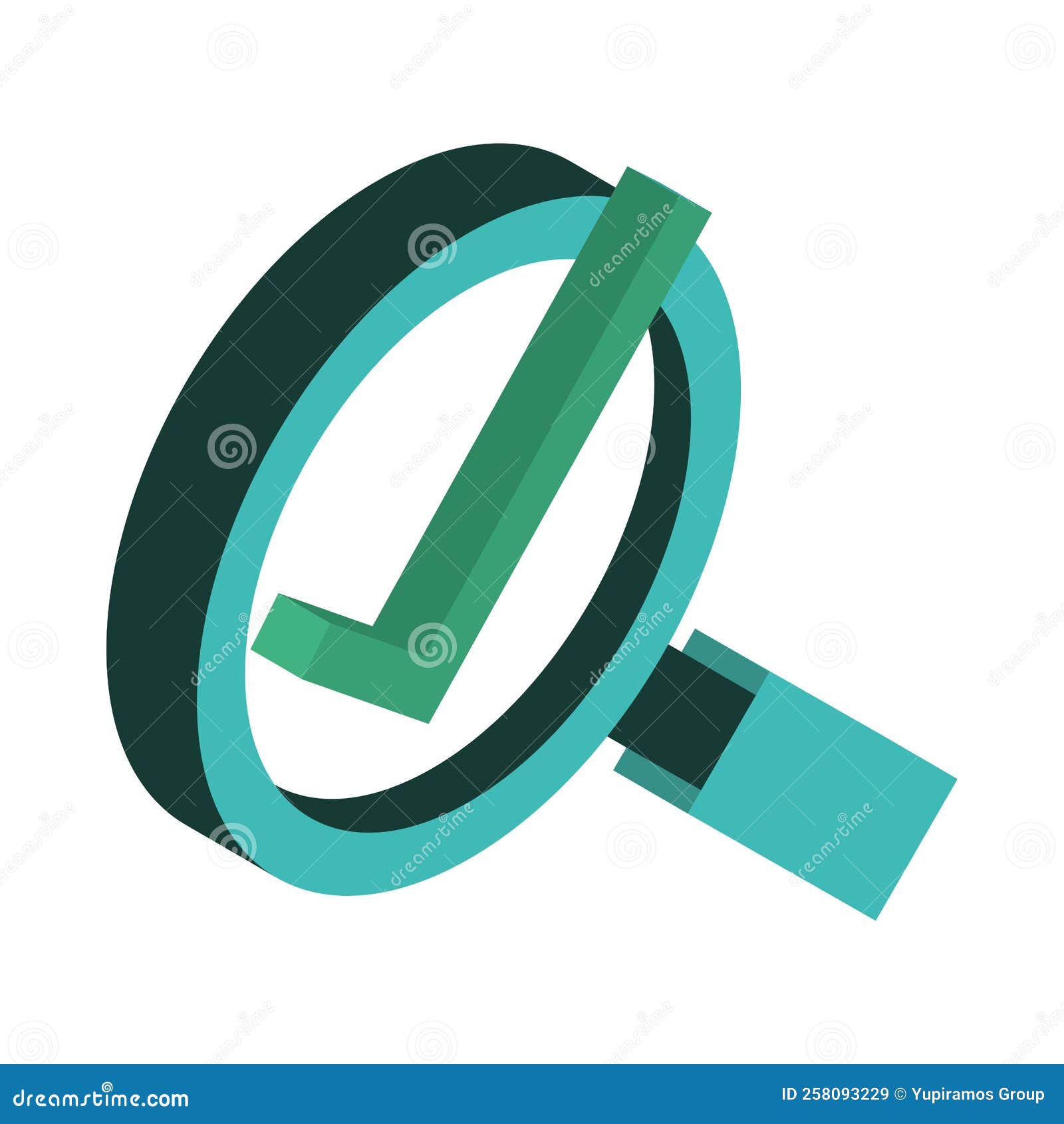 Isometric Magnifier Check Mark Stock Vector - Illustration of task ...