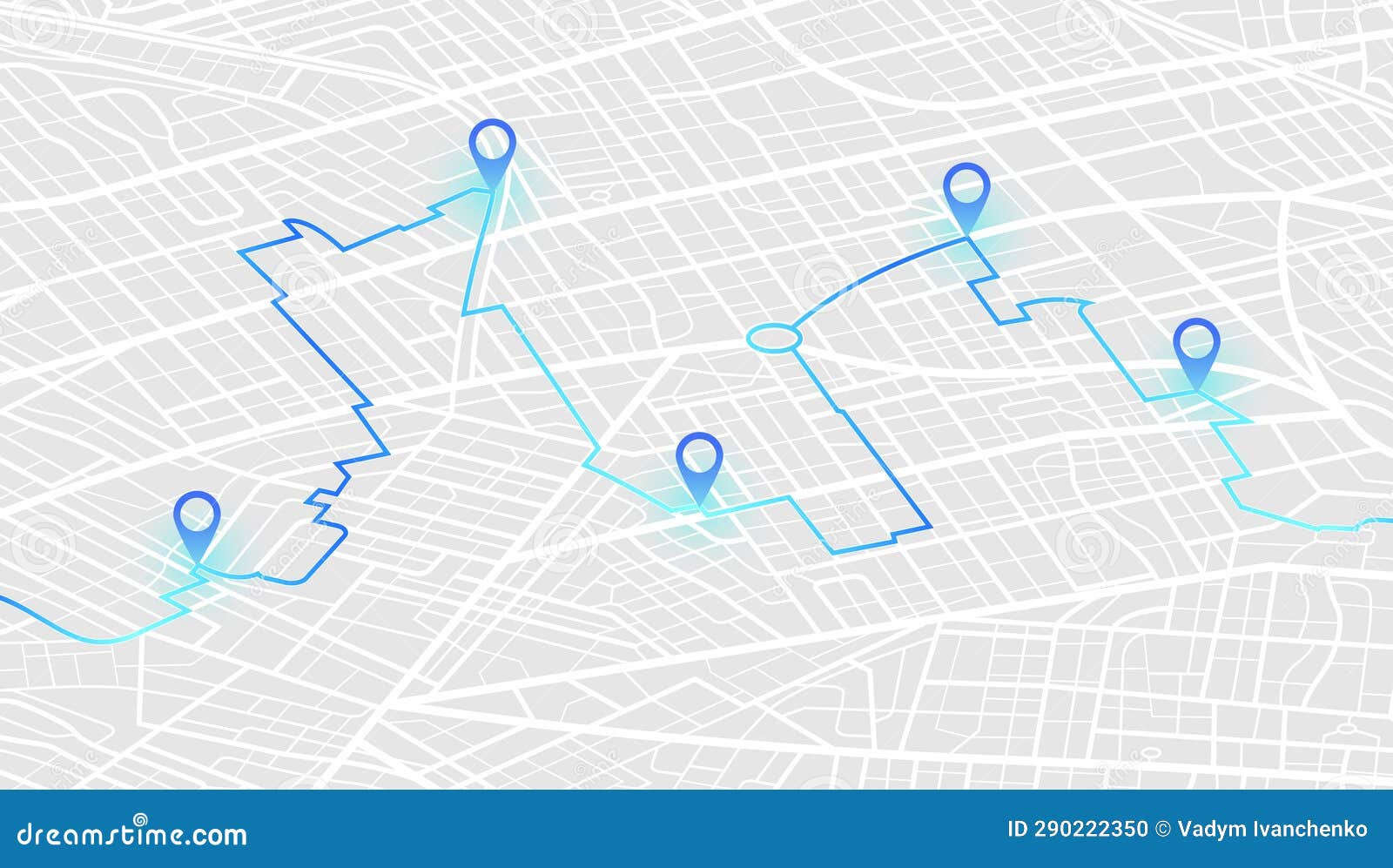 Isometric Main Road Throughout Map. Navigation Mapping Technology for ...