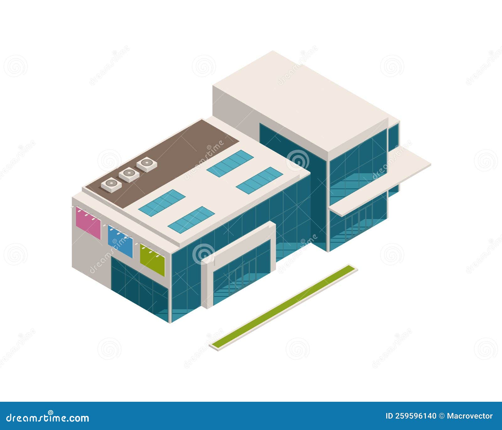 Isometric Mall Building stock illustration. Illustration of suburb ...