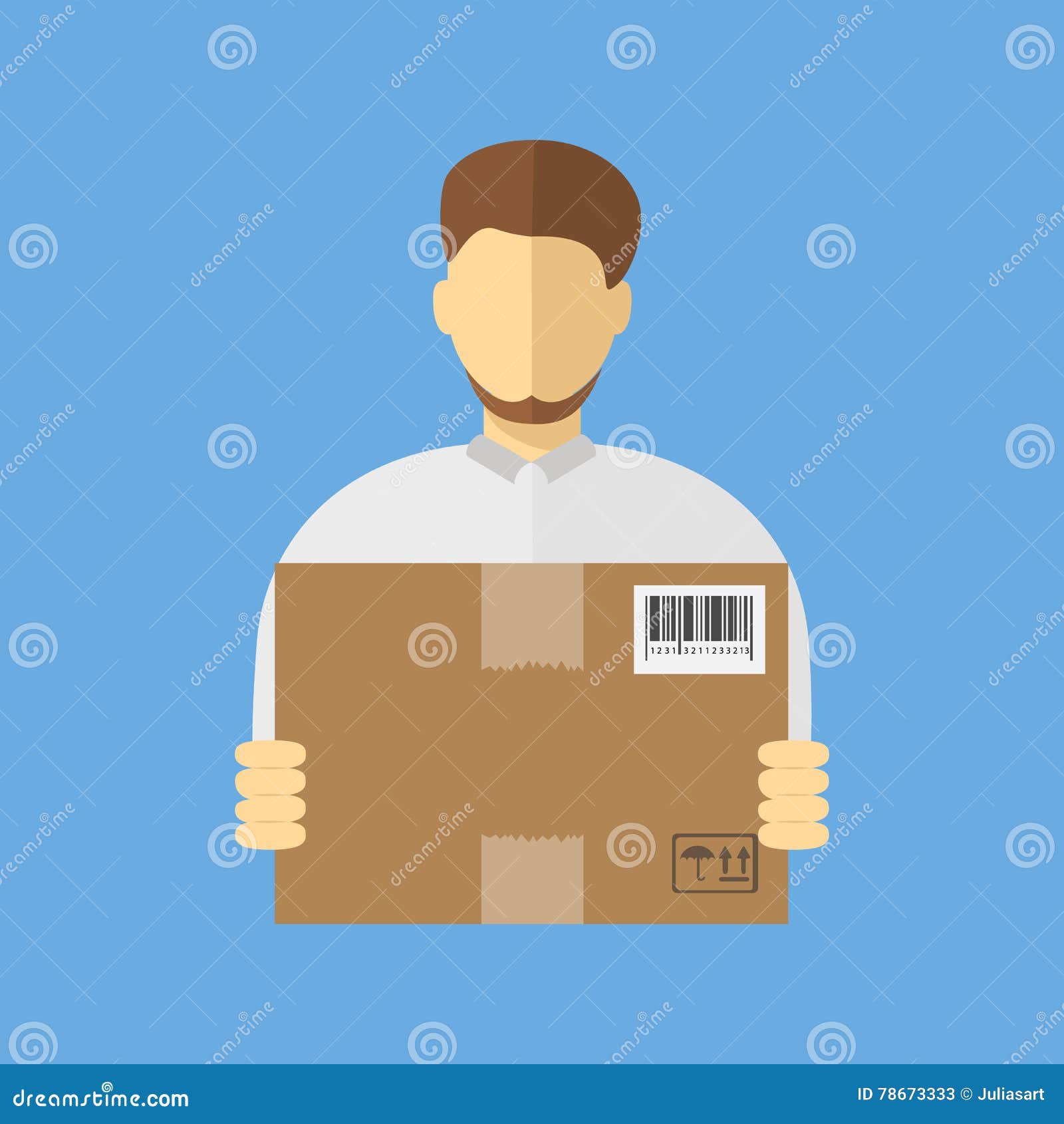 Isometric Man, Delivery Concept. Man and Parcel, Isolated Design Stock ...