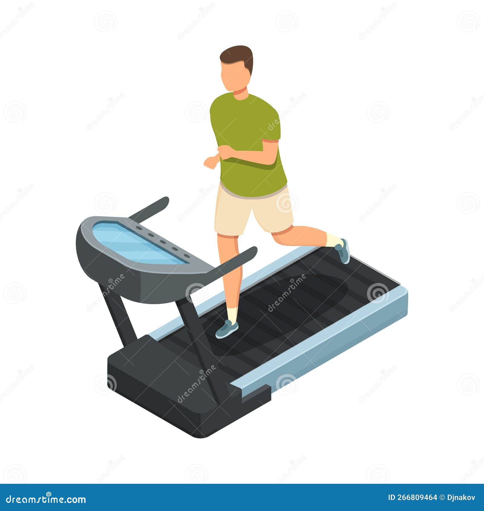 Isometric Man Running on a Treadmill Stock Vector - Illustration of ...