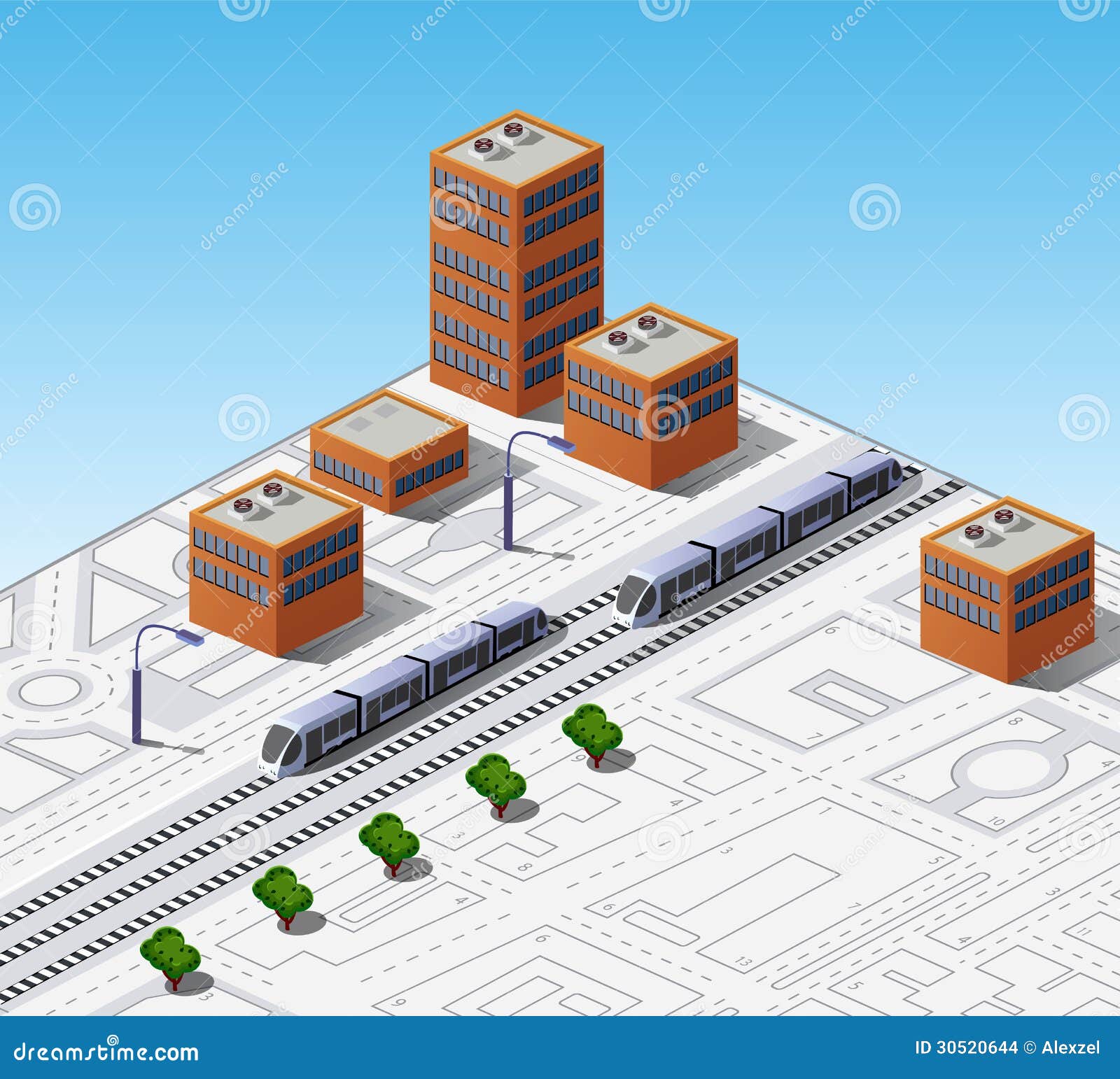 Isometric map stock vector. Illustration of cartoon, estate - 30520644