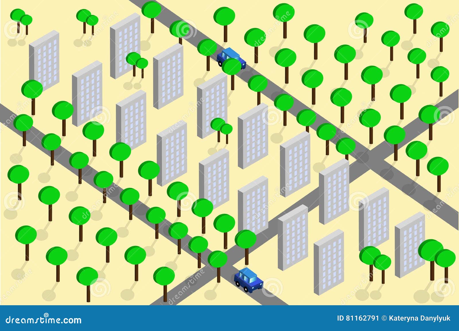 Isometric map of city stock vector. Illustration of shadow - 81162791