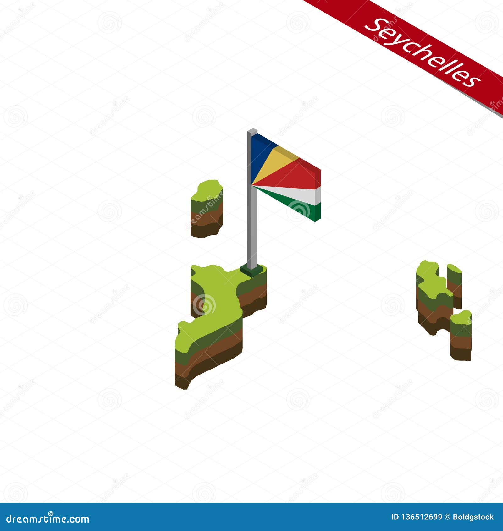 Seychelles Isometric Map and Flag. Vector Illustration Stock Vector ...