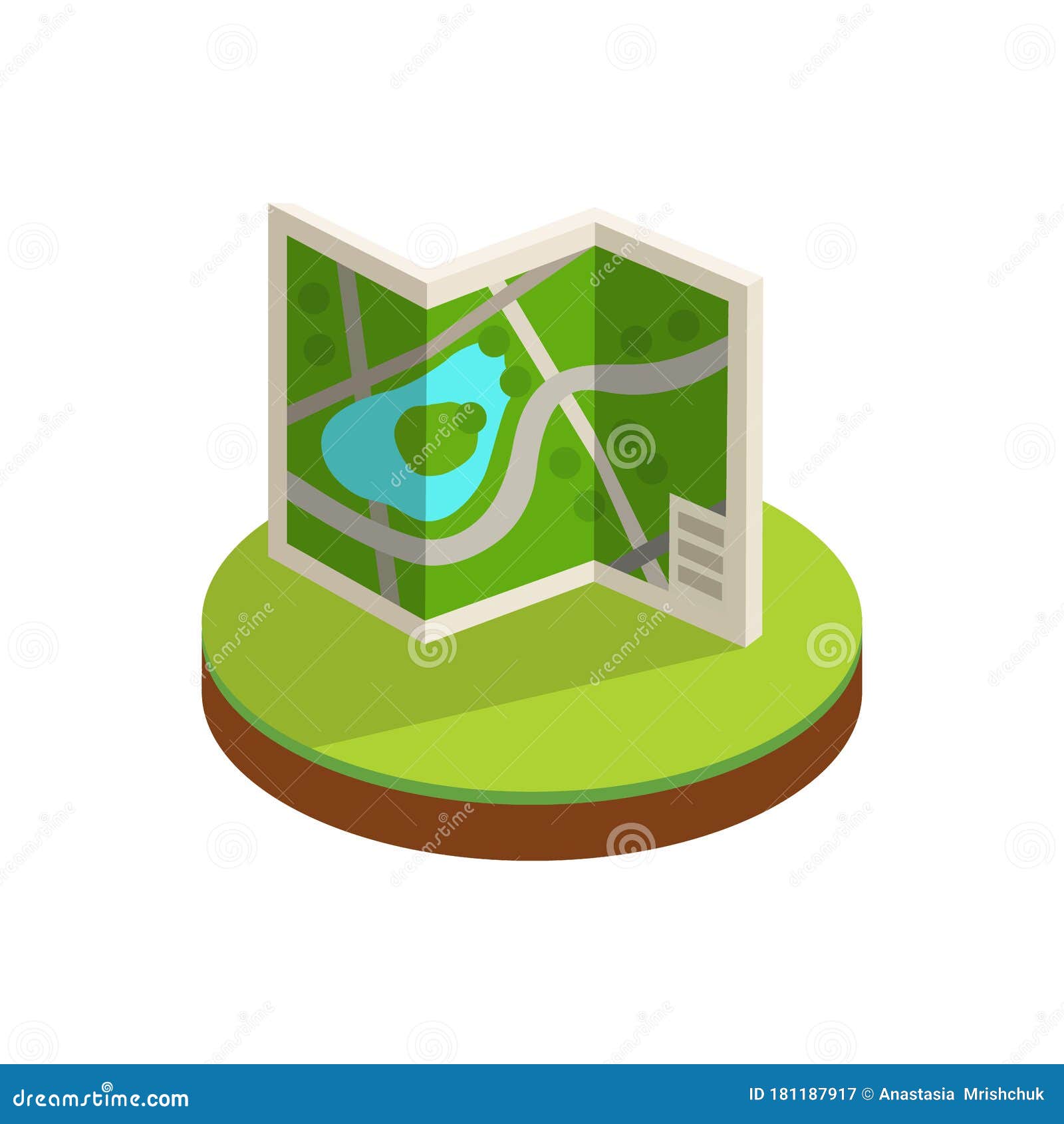 Isometric Map Icon for Tourist on a White Background Stock Illustration ...