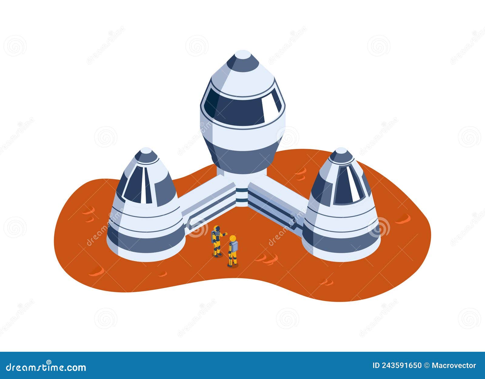 Mars Base Isometric Composition Stock Vector - Illustration of comet ...