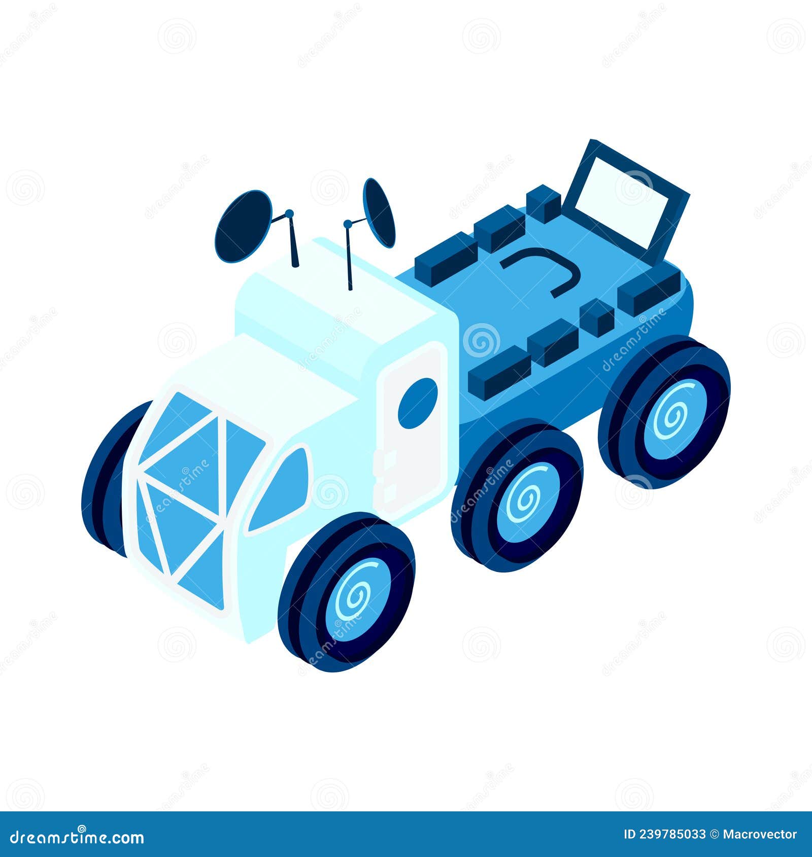 Isometric Rover Moon Or Mars Rover, Robotic Space Autonomous Vehicle ...