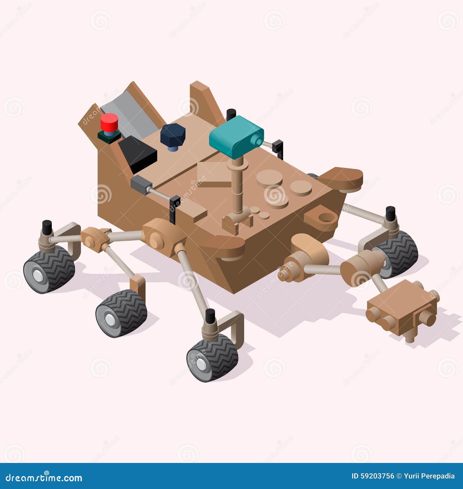 Isometric Mars Rover stock vector. Illustration of machine - 59203756
