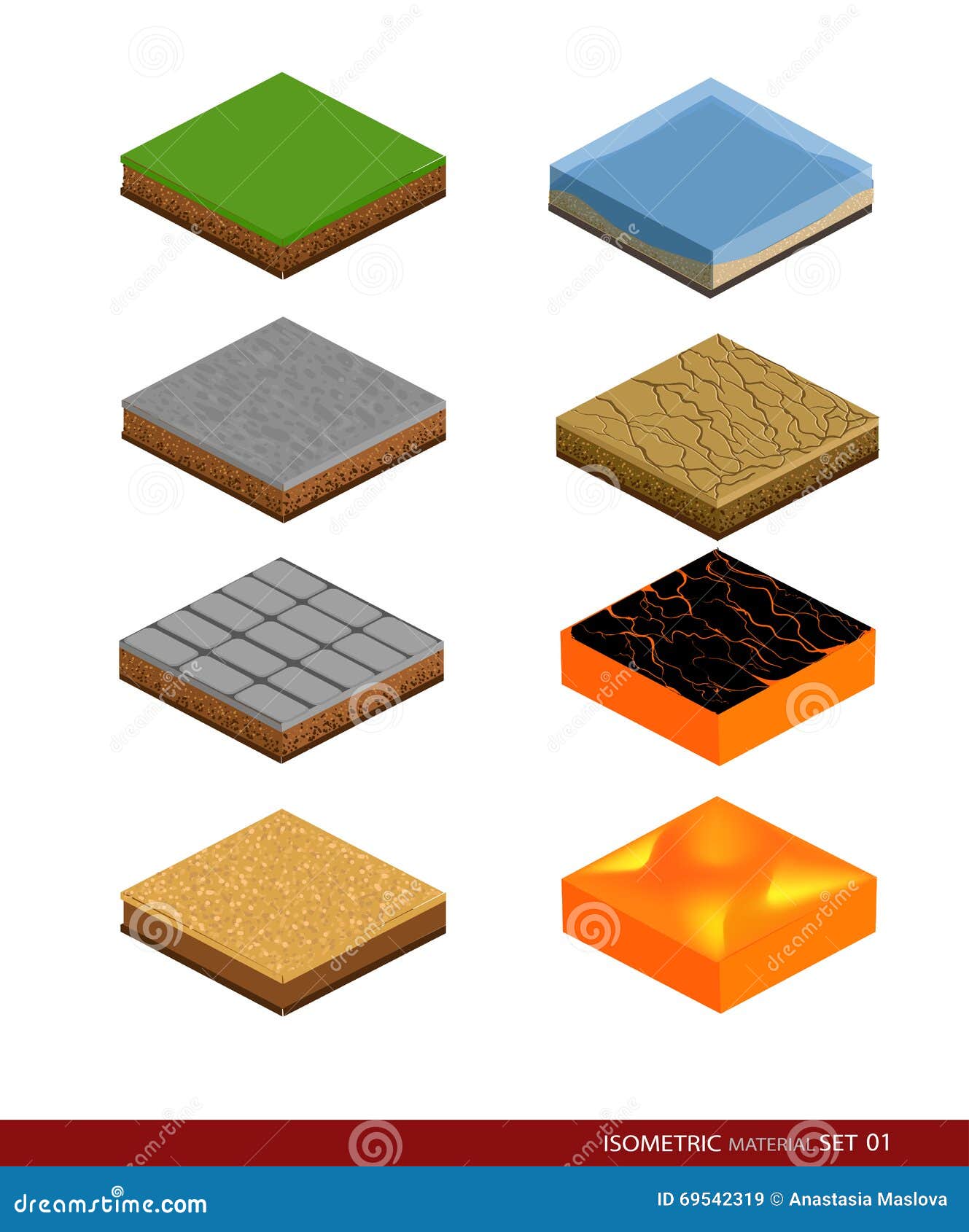 Isometric Material for Game. Background for Game Stock Illustration ...