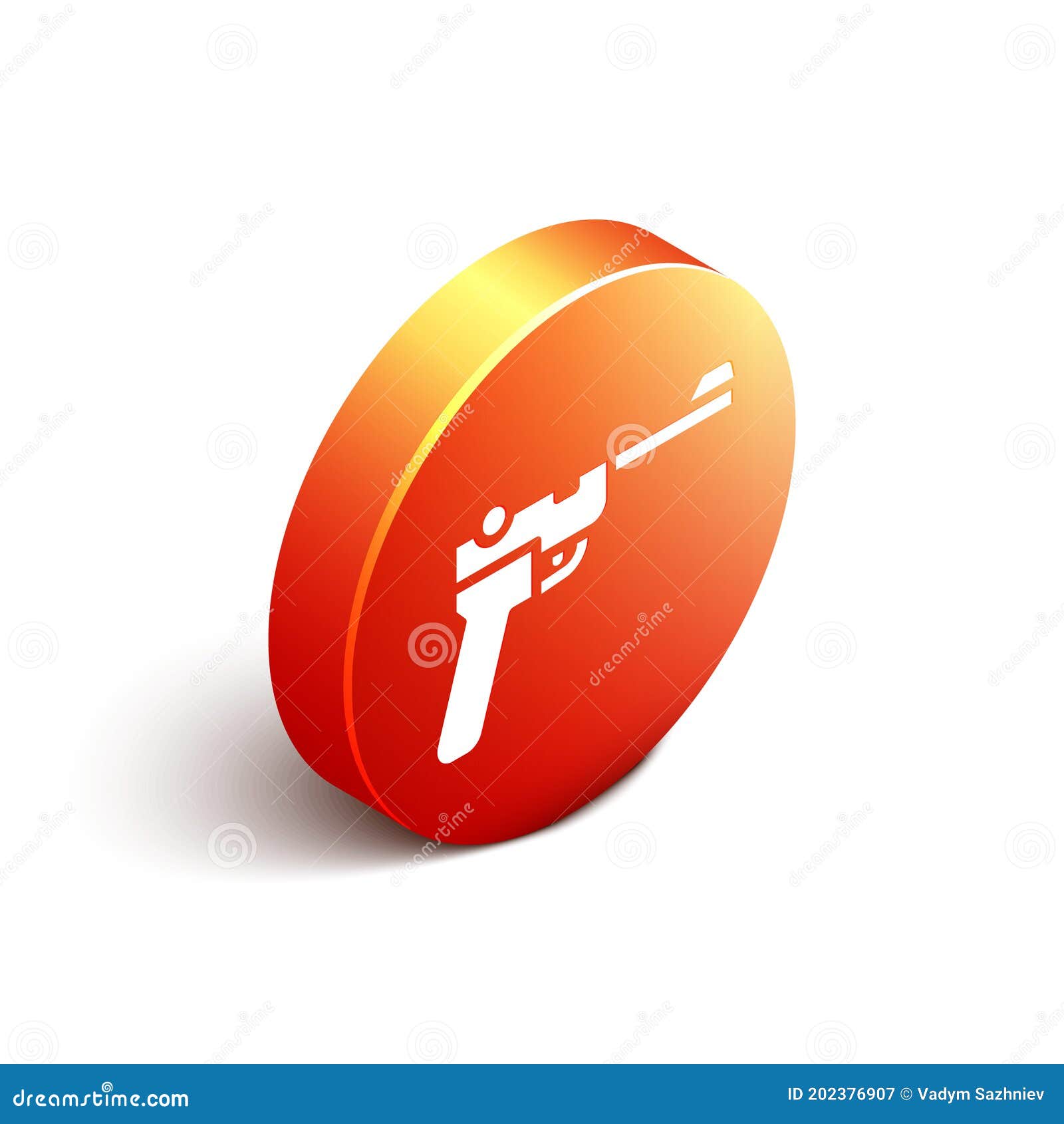 Isometric Mauser Gun Icon Isolated on White Background. Mauser C96 is a ...