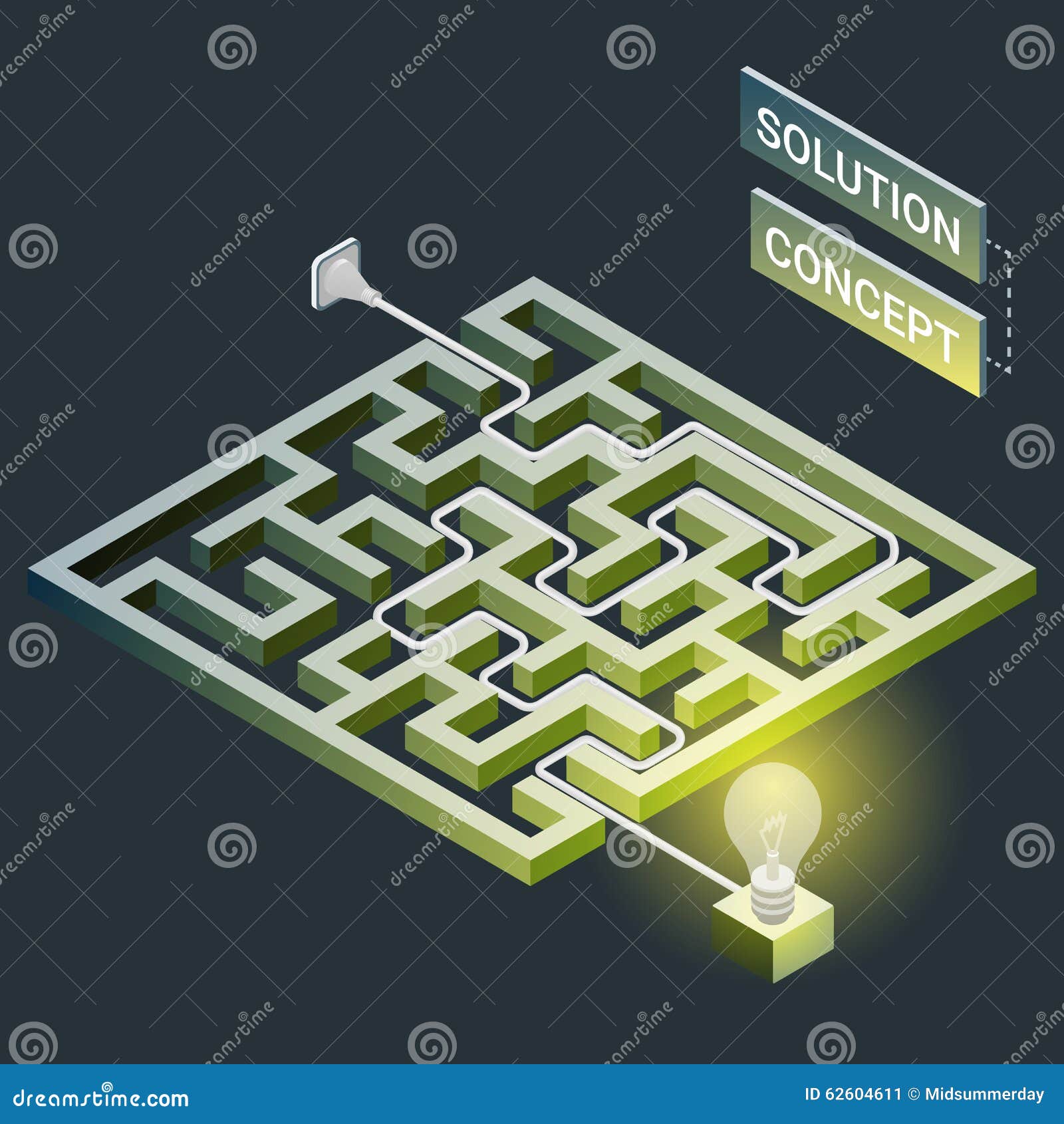 Labyrinth Of Electric Wires In The Form Of The Brain Cartoon Vector ...