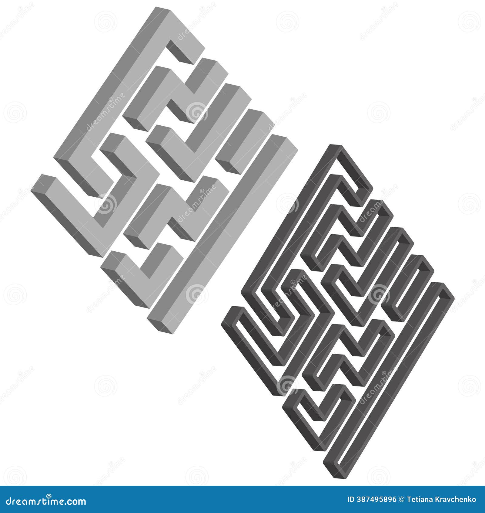 Isometric Maze, Crown, Solution Cartoon Vector | CartoonDealer.com ...