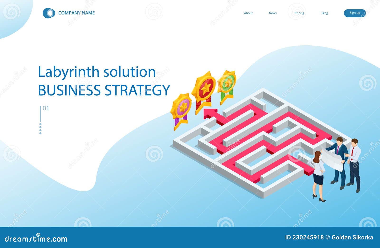 Isometric Maze, Labyrinth Solution. Business Team Looking for Solution ...