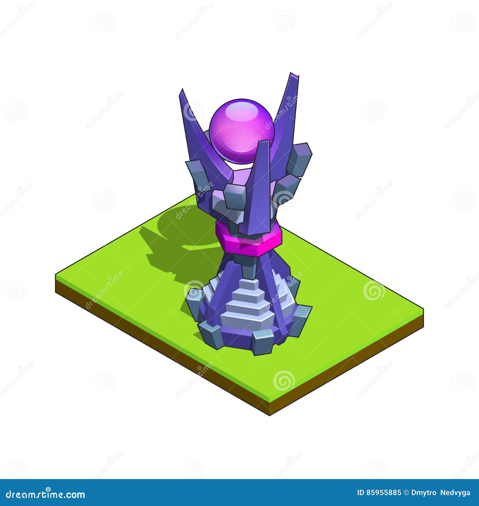 Isometric Medieval Magic Tower Defense For Game Isolated On White ...