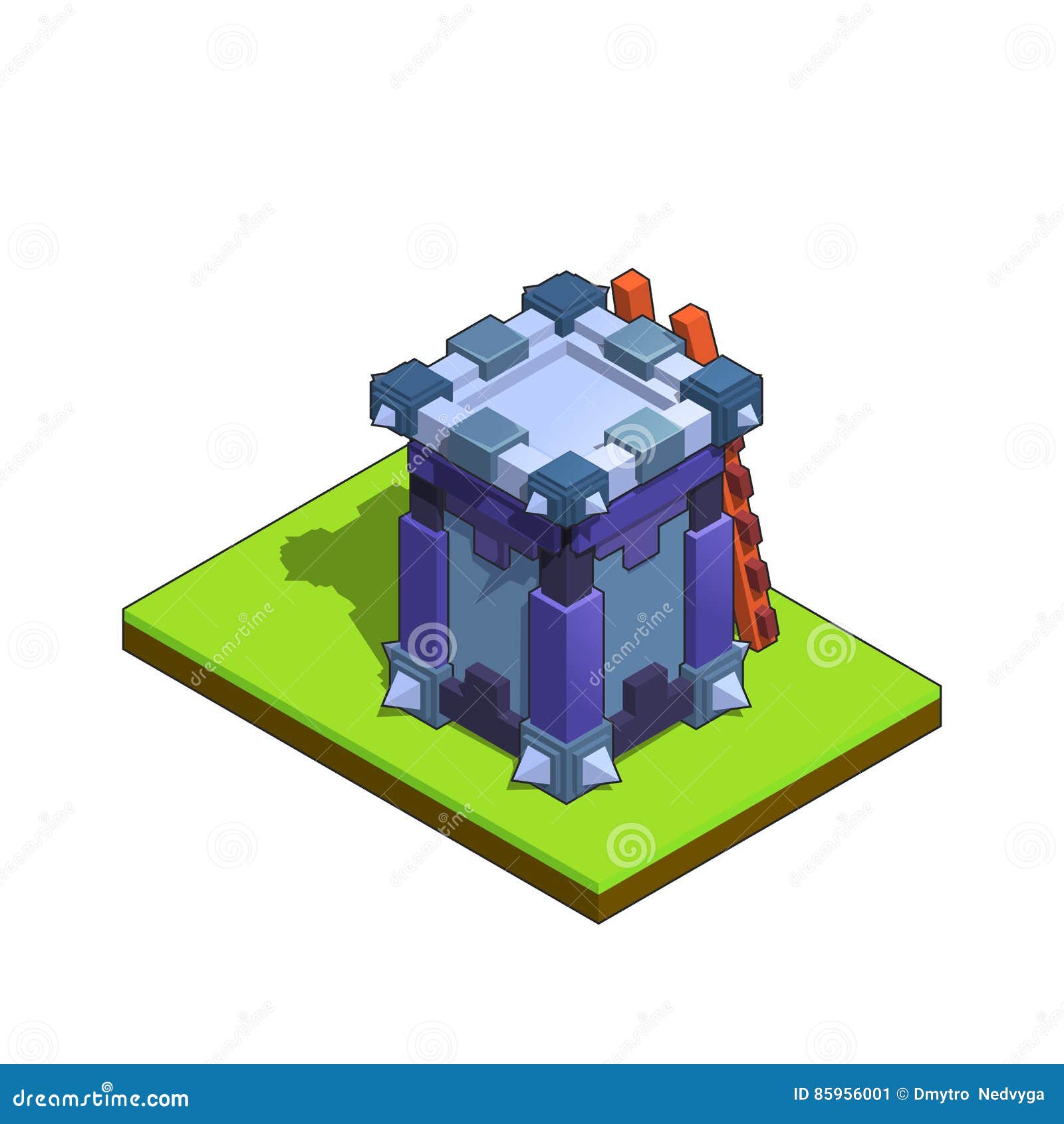 Isometric Medieval Tower Defense for Game Isolated on White Background ...