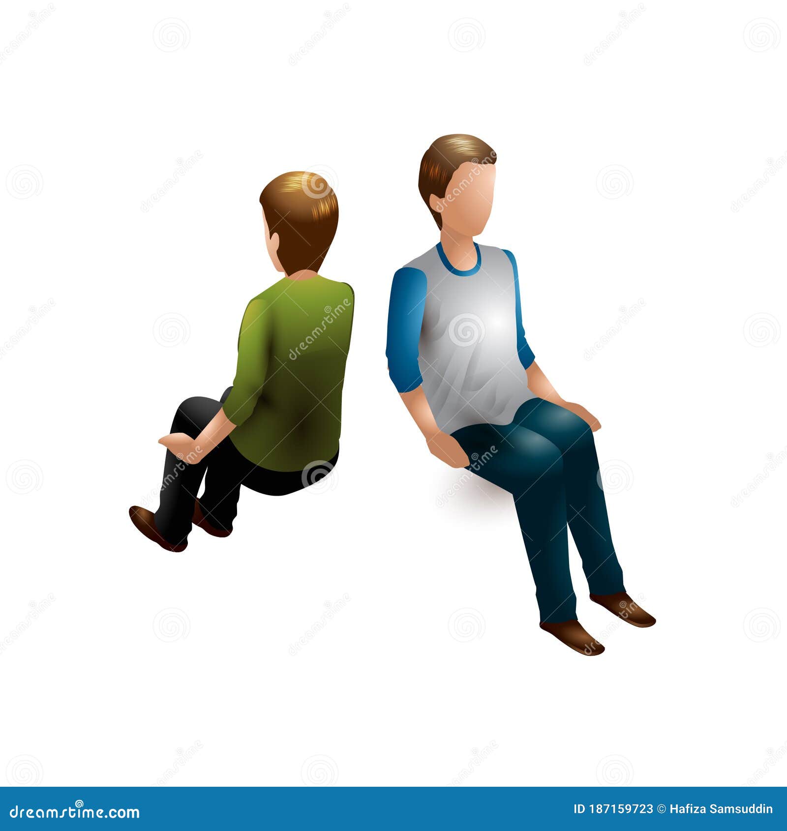 Isometric Men. Vector Illustration Decorative Design Stock Vector ...