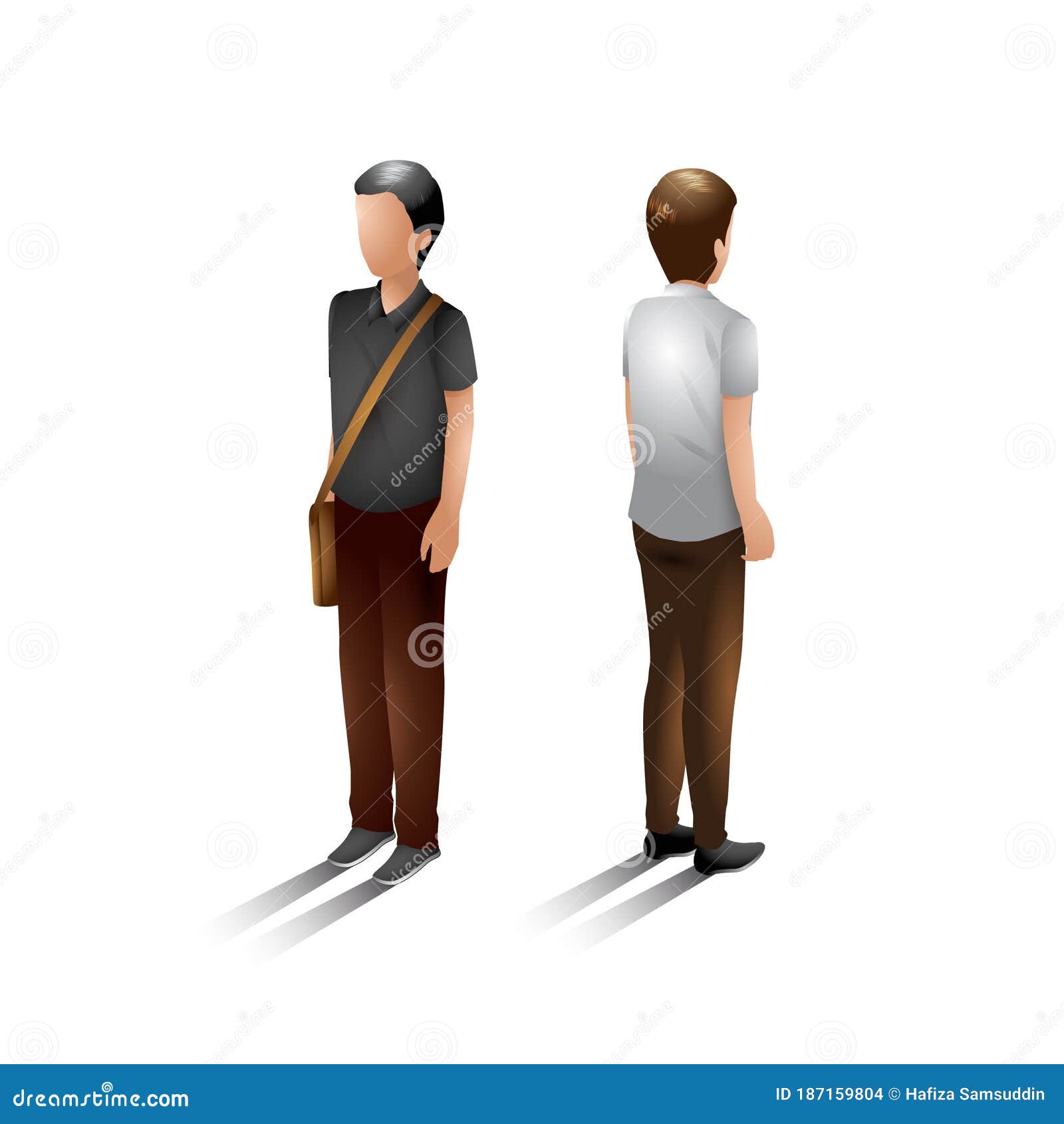 Isometric Men. Vector Illustration Decorative Design Stock Vector ...