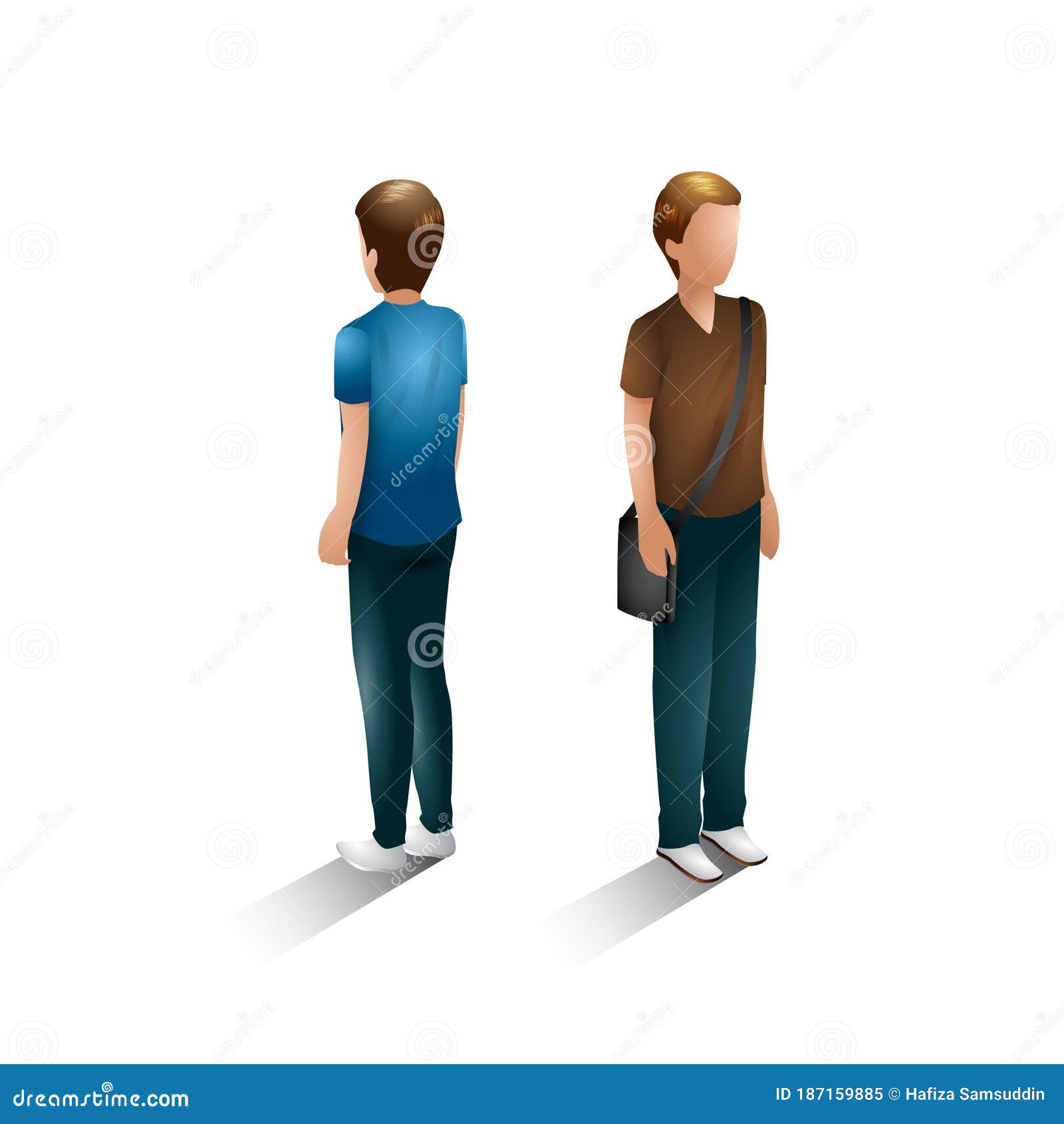 Isometric Men. Vector Illustration Decorative Design Stock Vector ...