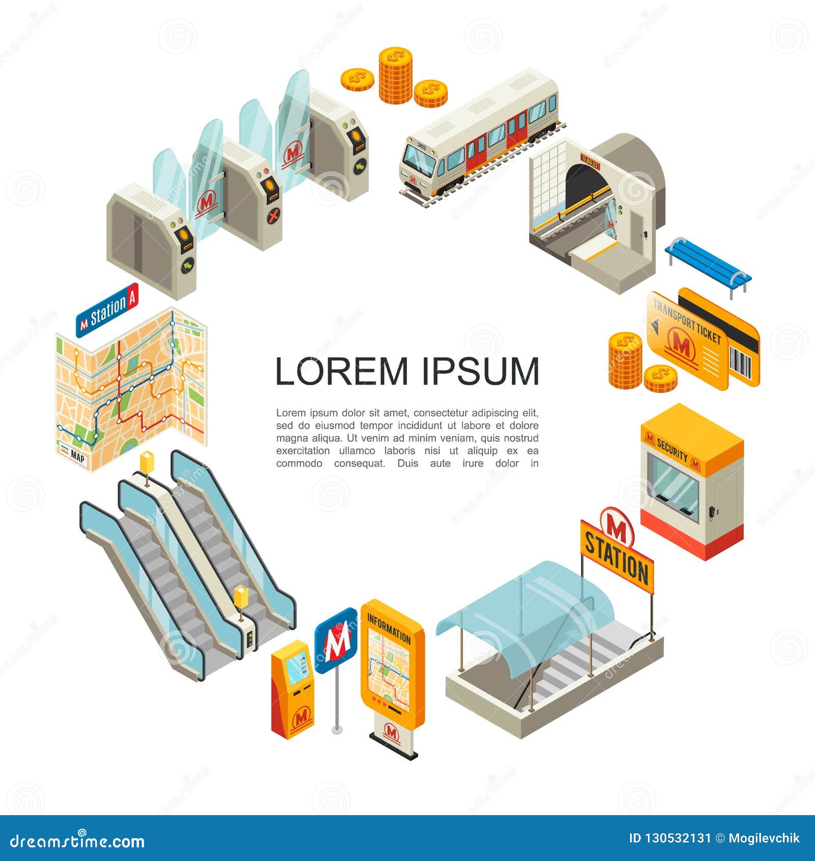 Isometric Metro Round Concept Stock Vector - Illustration of isometric ...