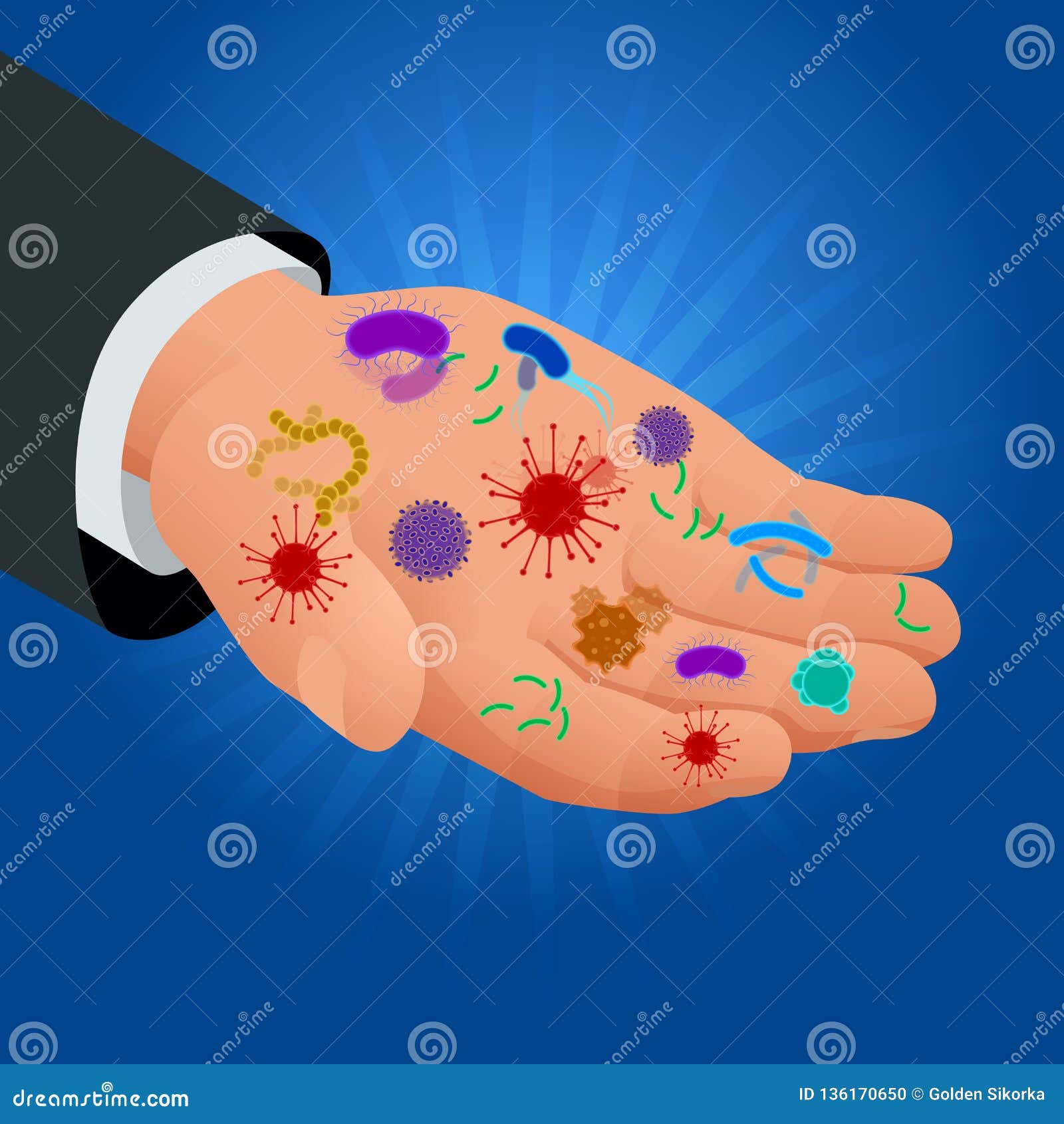 Isometric Micro-organisms Disease-causing Objects, Different Types ...