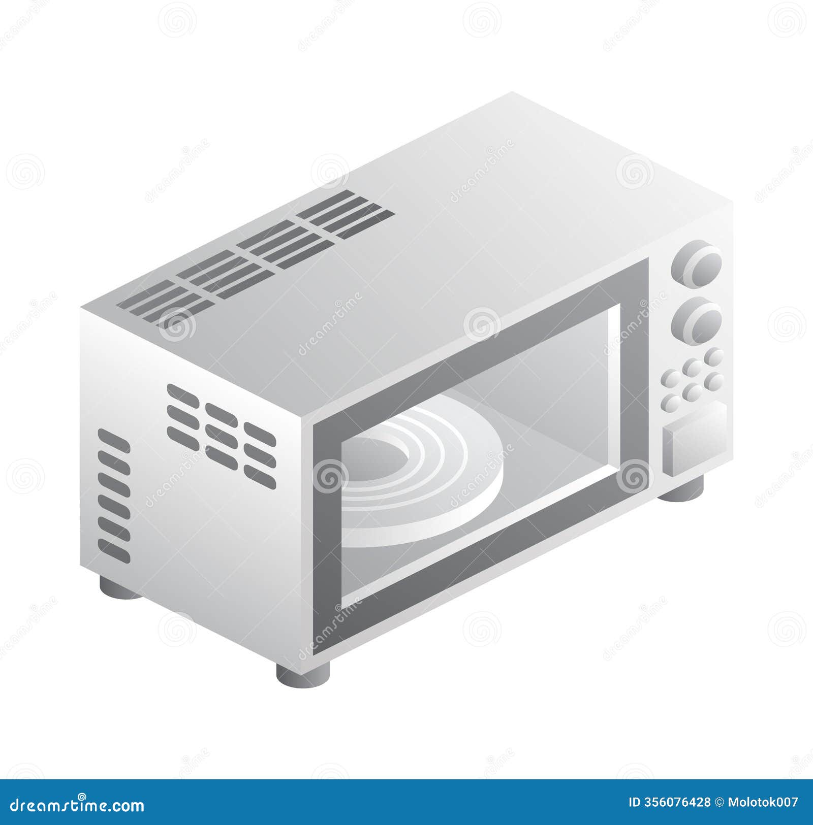 Isometric Microwave Oven Icon Isolated On Orange Background. Home ...