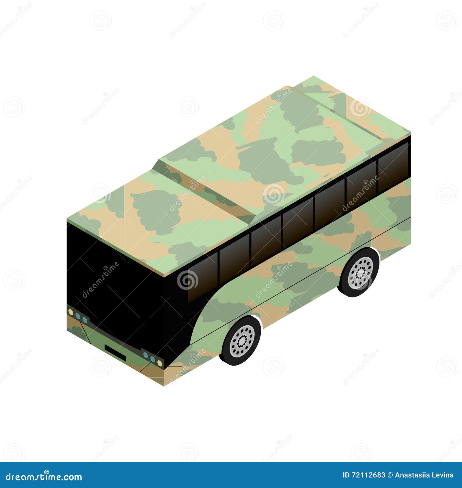 Isometric Military Bus Icon Stock Vector - Illustration of simple ...