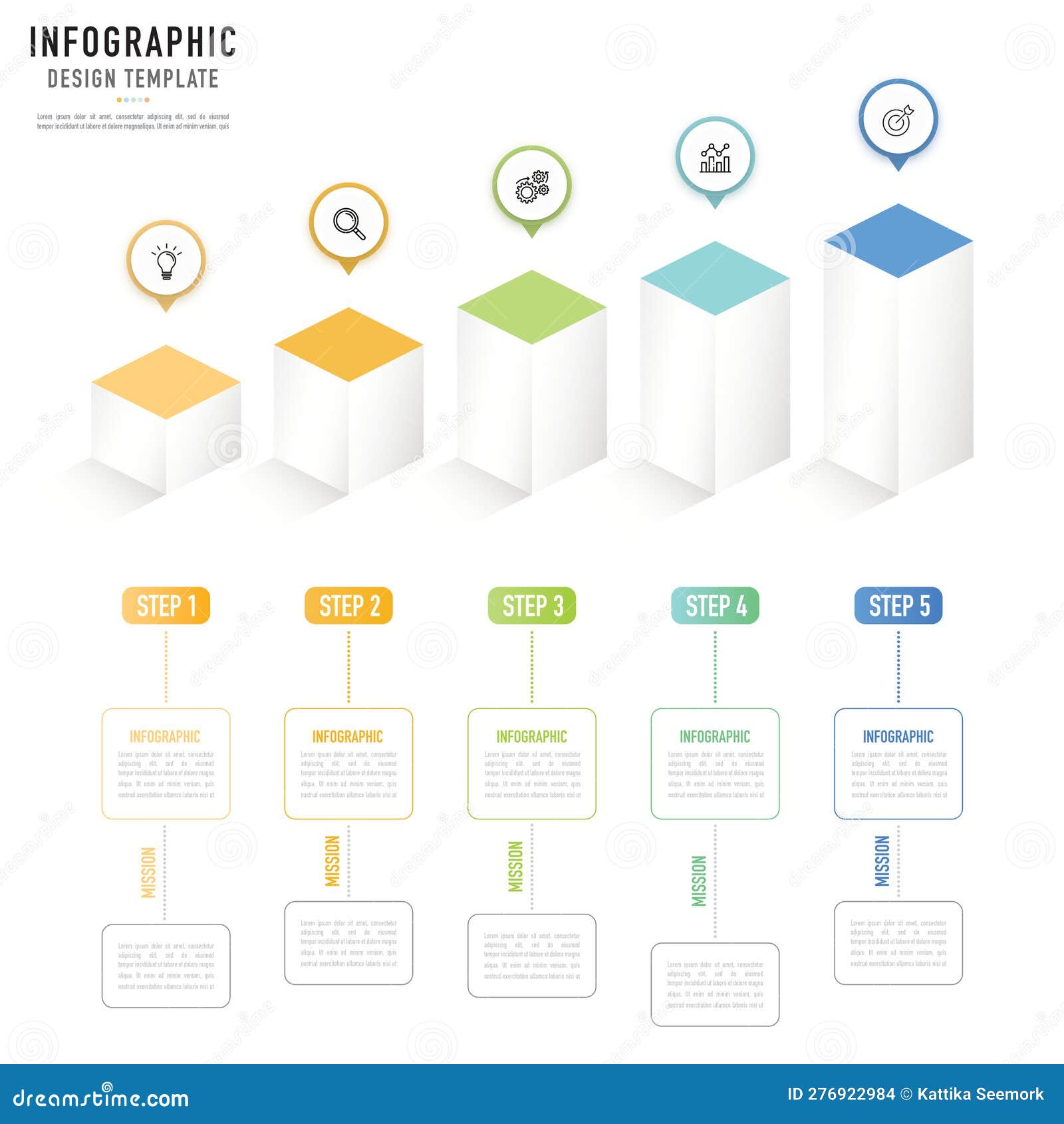 Rectangular Isometric Mind Map Infographic for Business Presentation ...