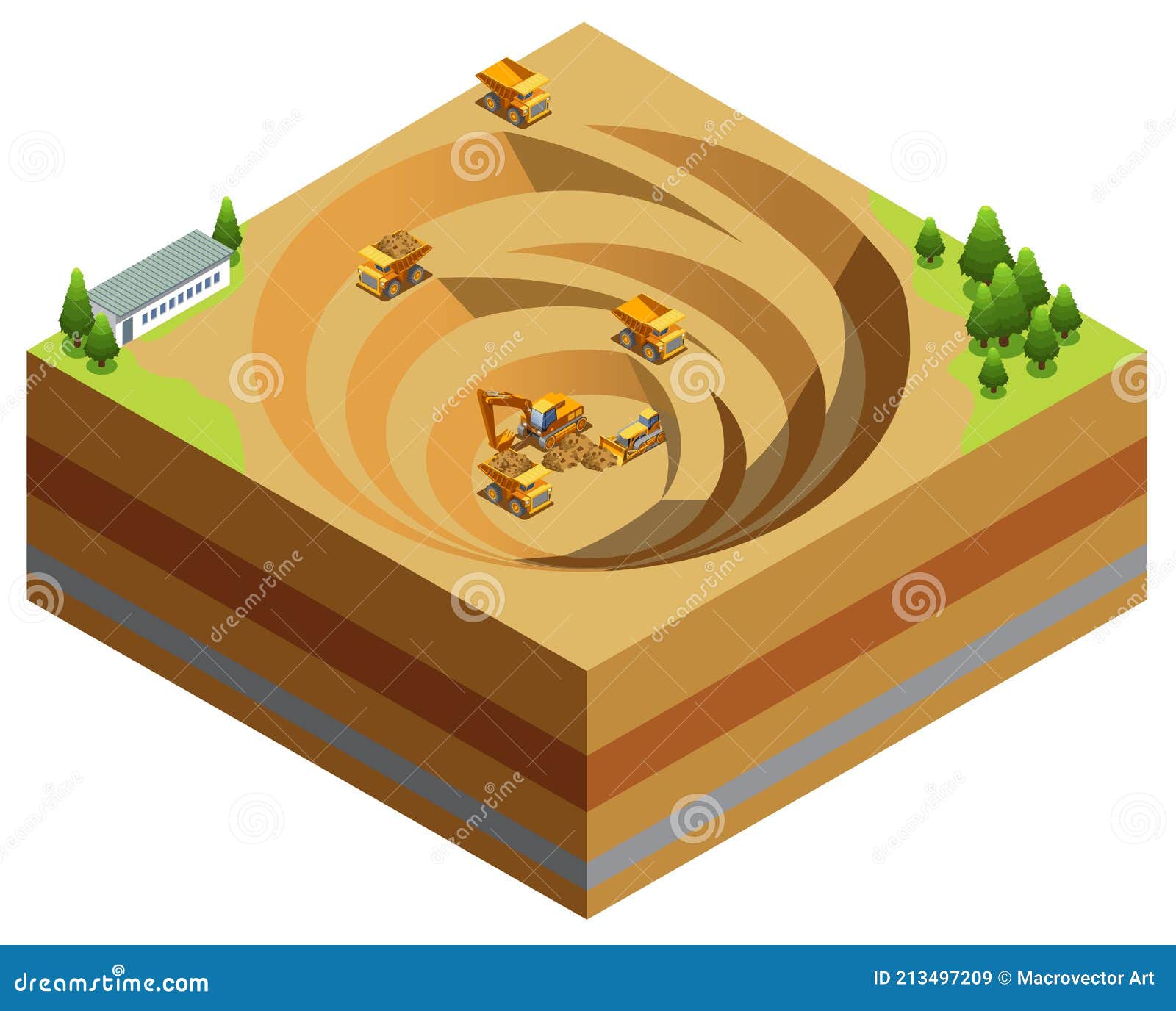 Isometric Mining Industry Concept Stock Vector - Illustration of object ...