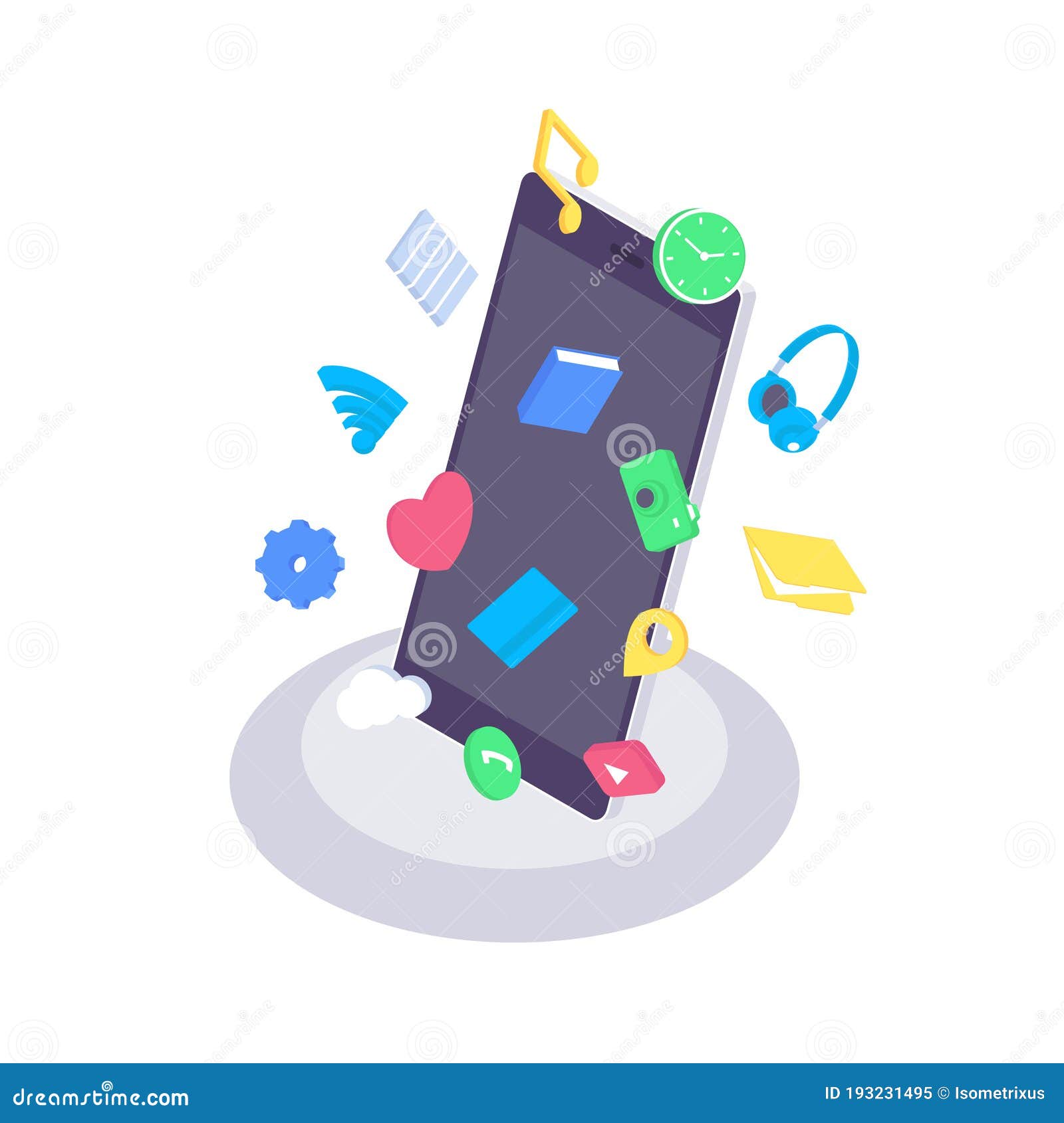 Isometric Mobile App Flat Application Interface Web Device Digital Icon ...